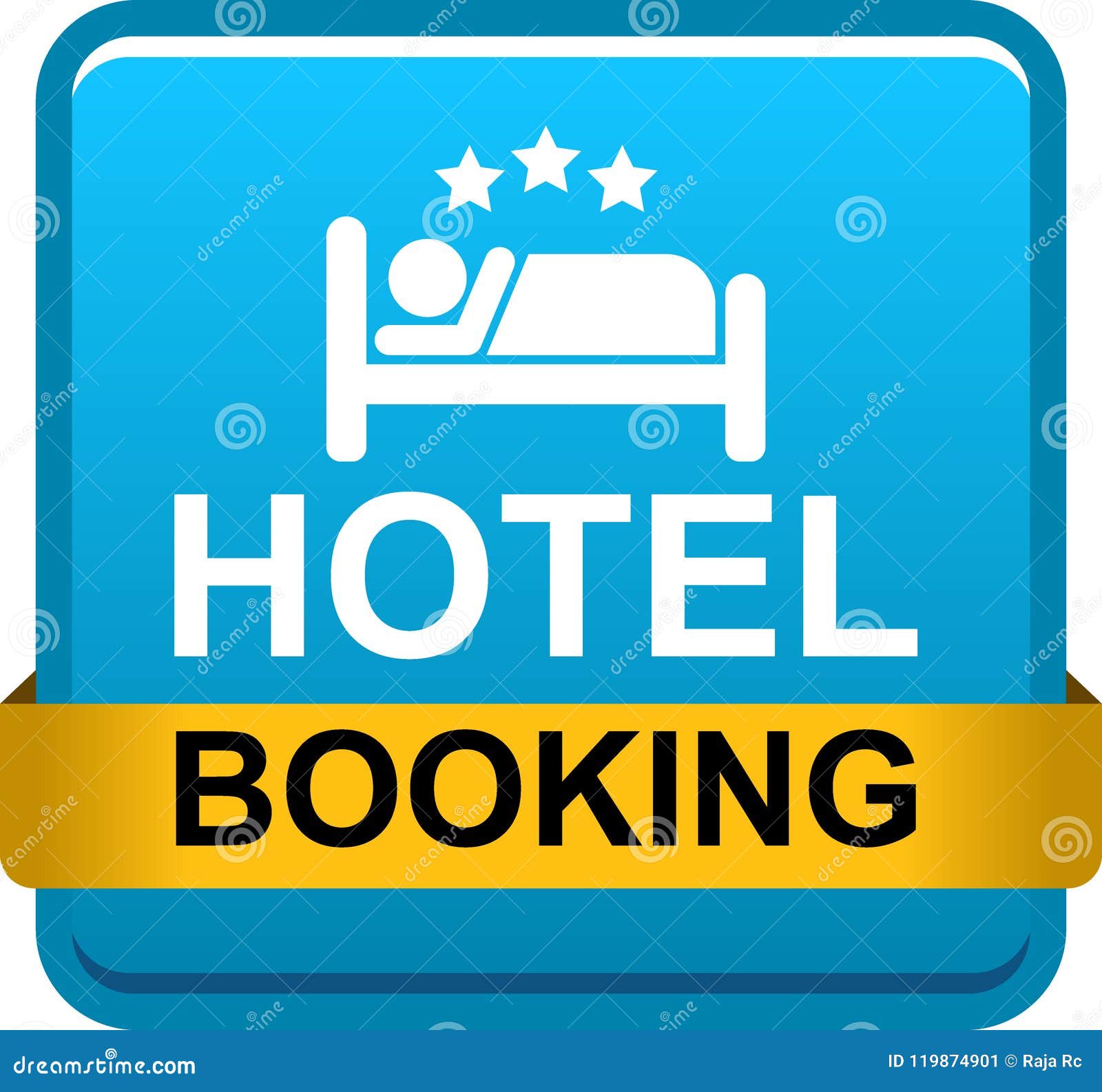 Hotel room icon web button stock vector. Illustration of clipart ...