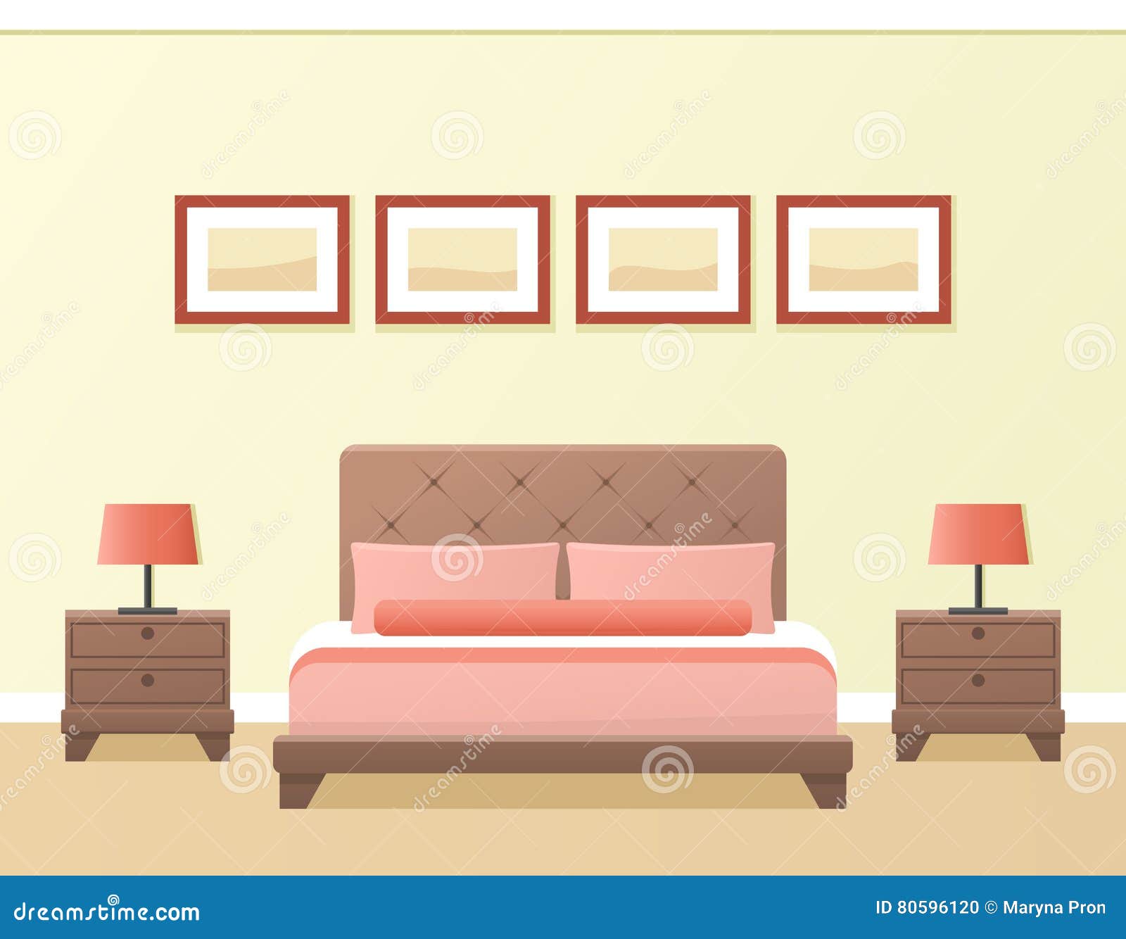 Hotel Room Interior. Vector Illustration. Stock Vector - Illustration ...
