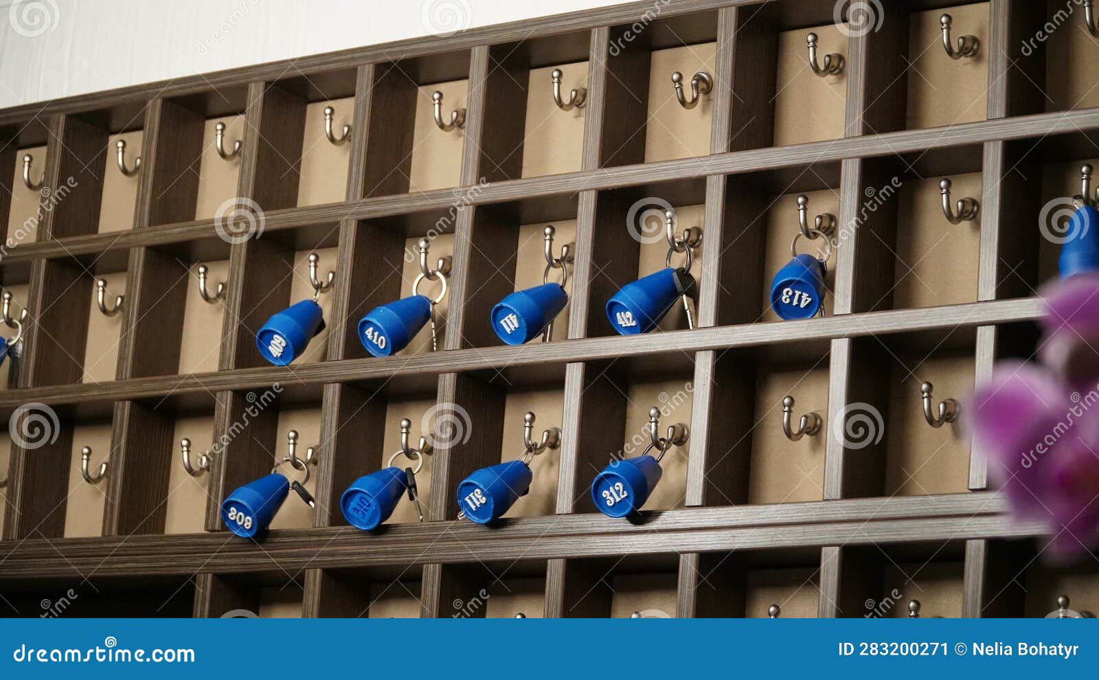 Hotel Room Keys at Reception Desk Counter Stock Image - Image of lobby ...