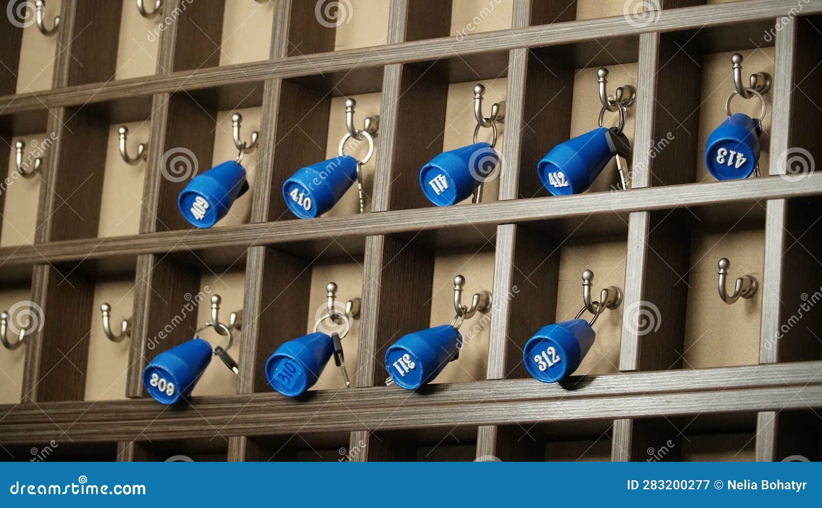 Hotel Room Keys at Reception Desk Counter Stock Image - Image of guests ...