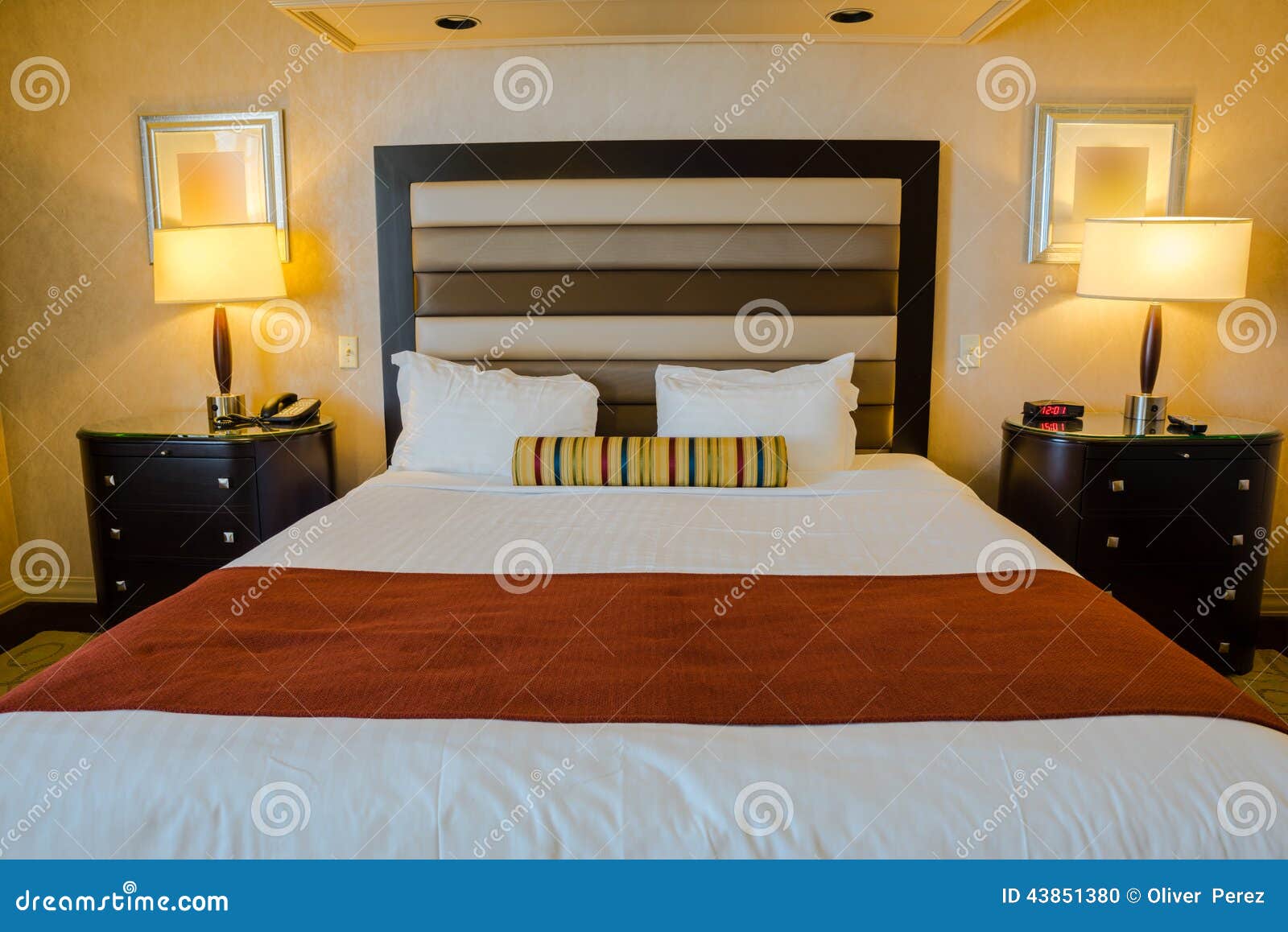 Hotel room with single bed stock photo. Image of bedding - 43851380