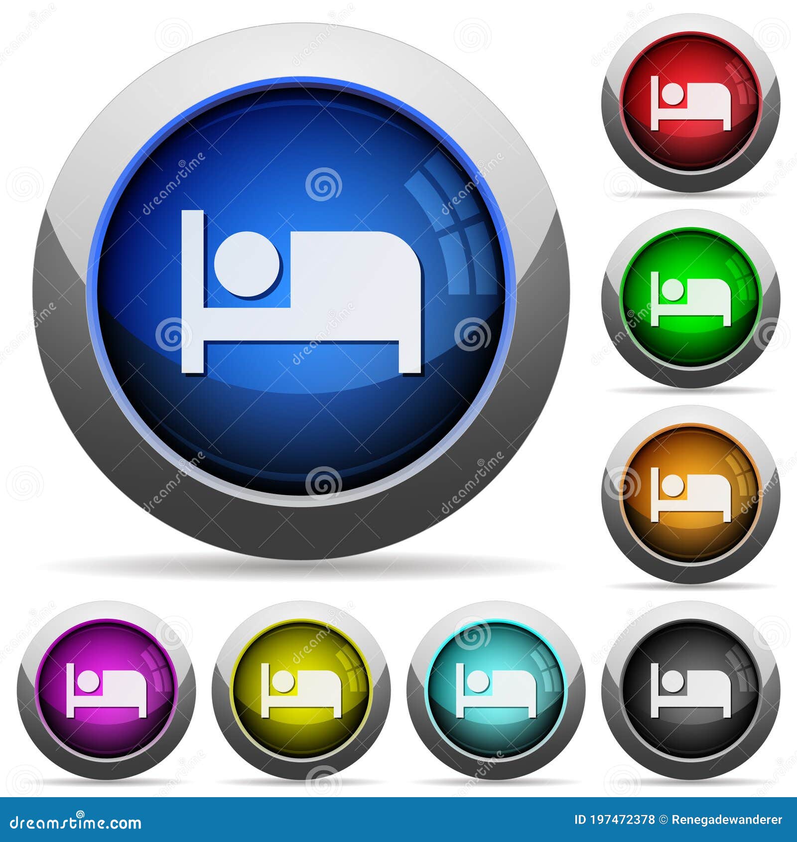 Hotel round glossy buttons stock vector. Illustration of duvet - 197472378