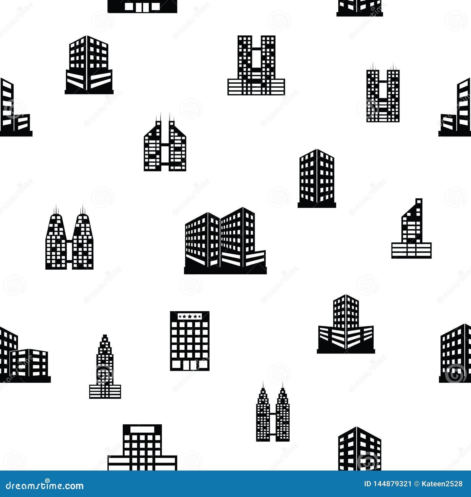 Hotel Seamless Pattern Background. Business Flat Vector Illustration ...