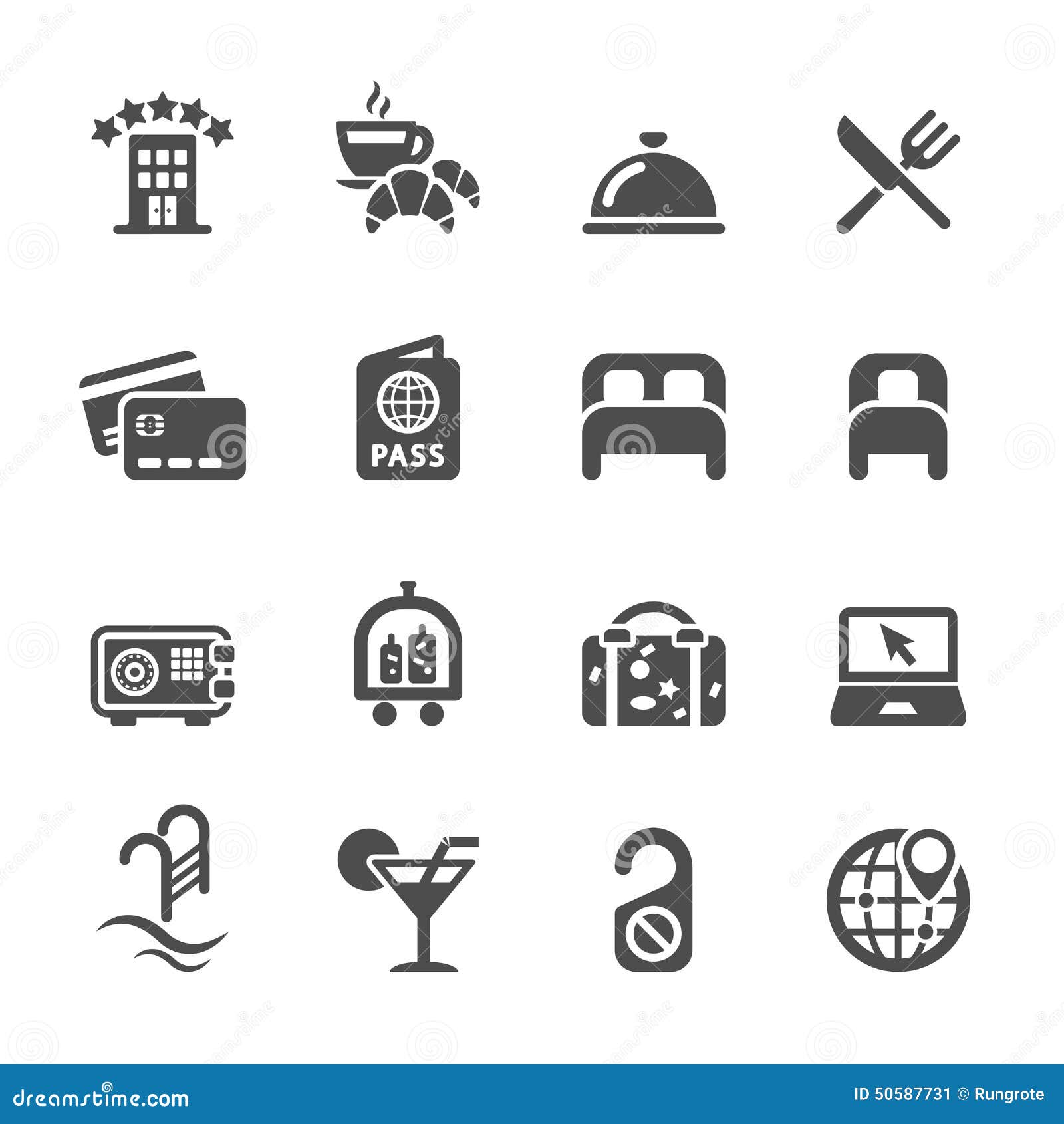 Hotel Service Icon Set, Vector Eps10 Stock Vector - Illustration of ...
