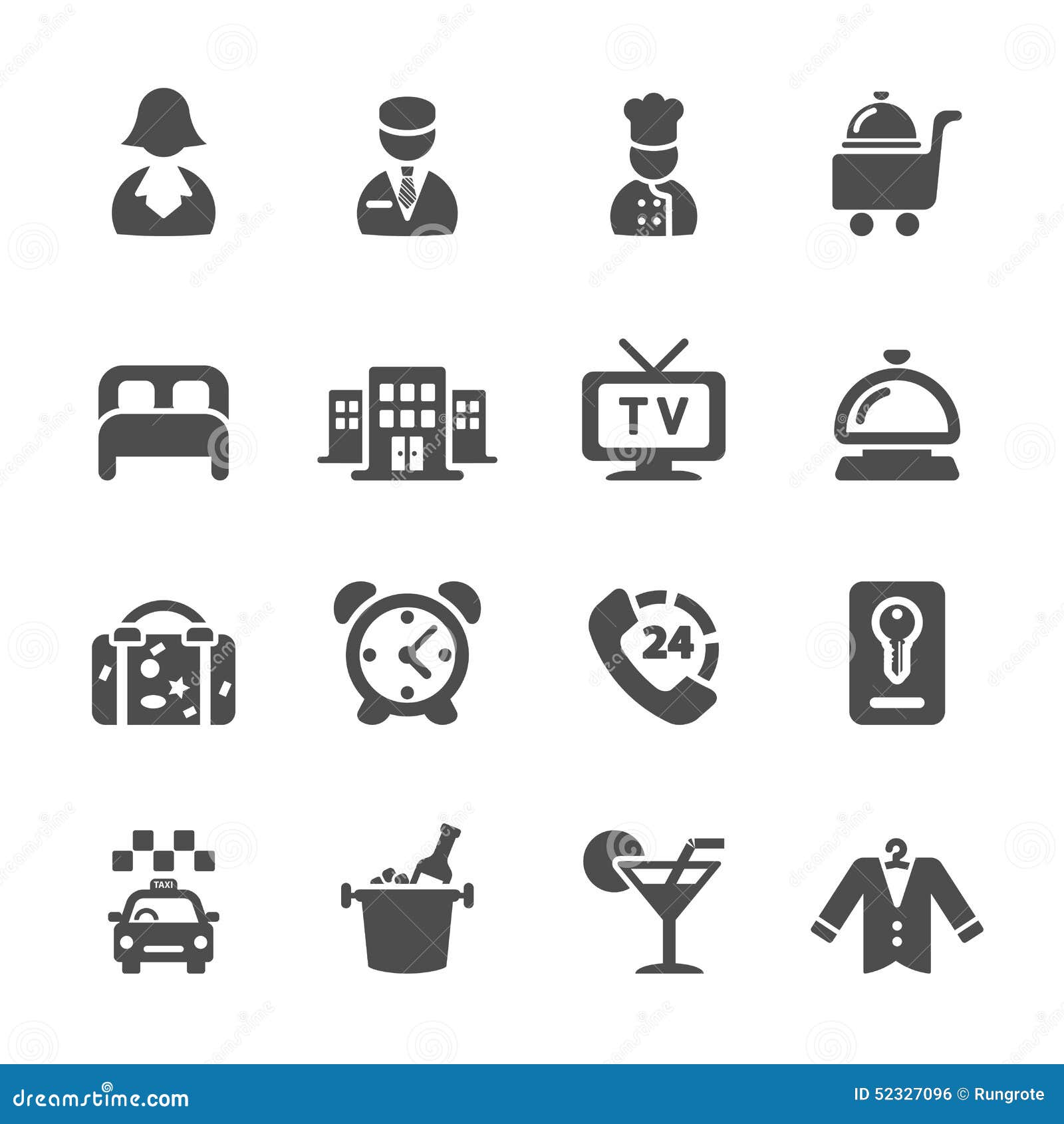 Hotel Service Icon Set 6, Vector Eps10 Stock Vector - Illustration of ...