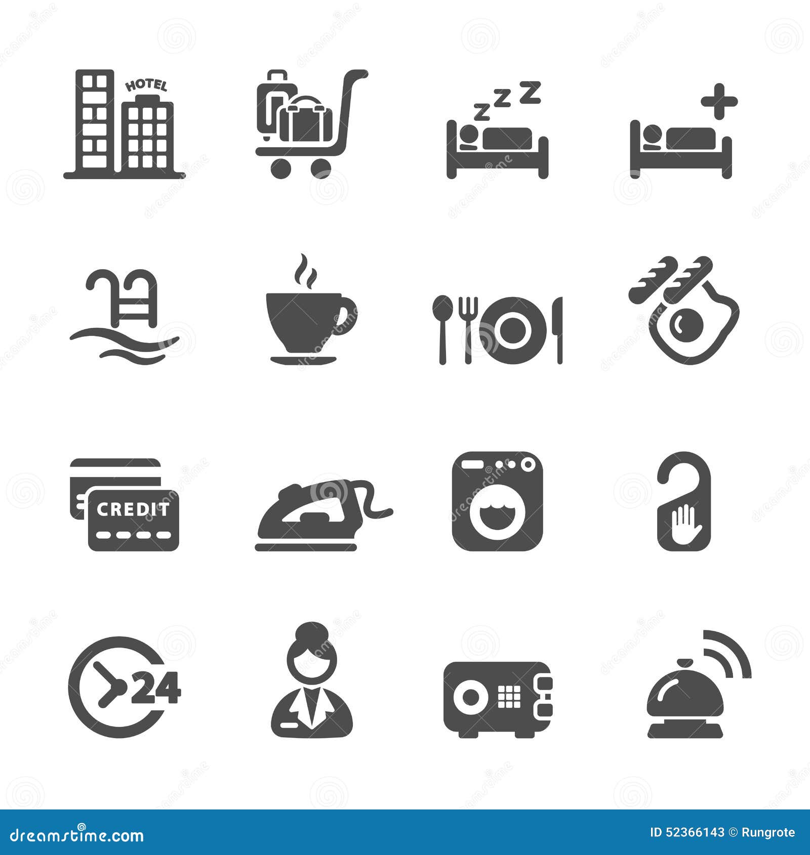 Hotel Service Icon Set 8, Vector Eps10 Stock Vector - Illustration of ...