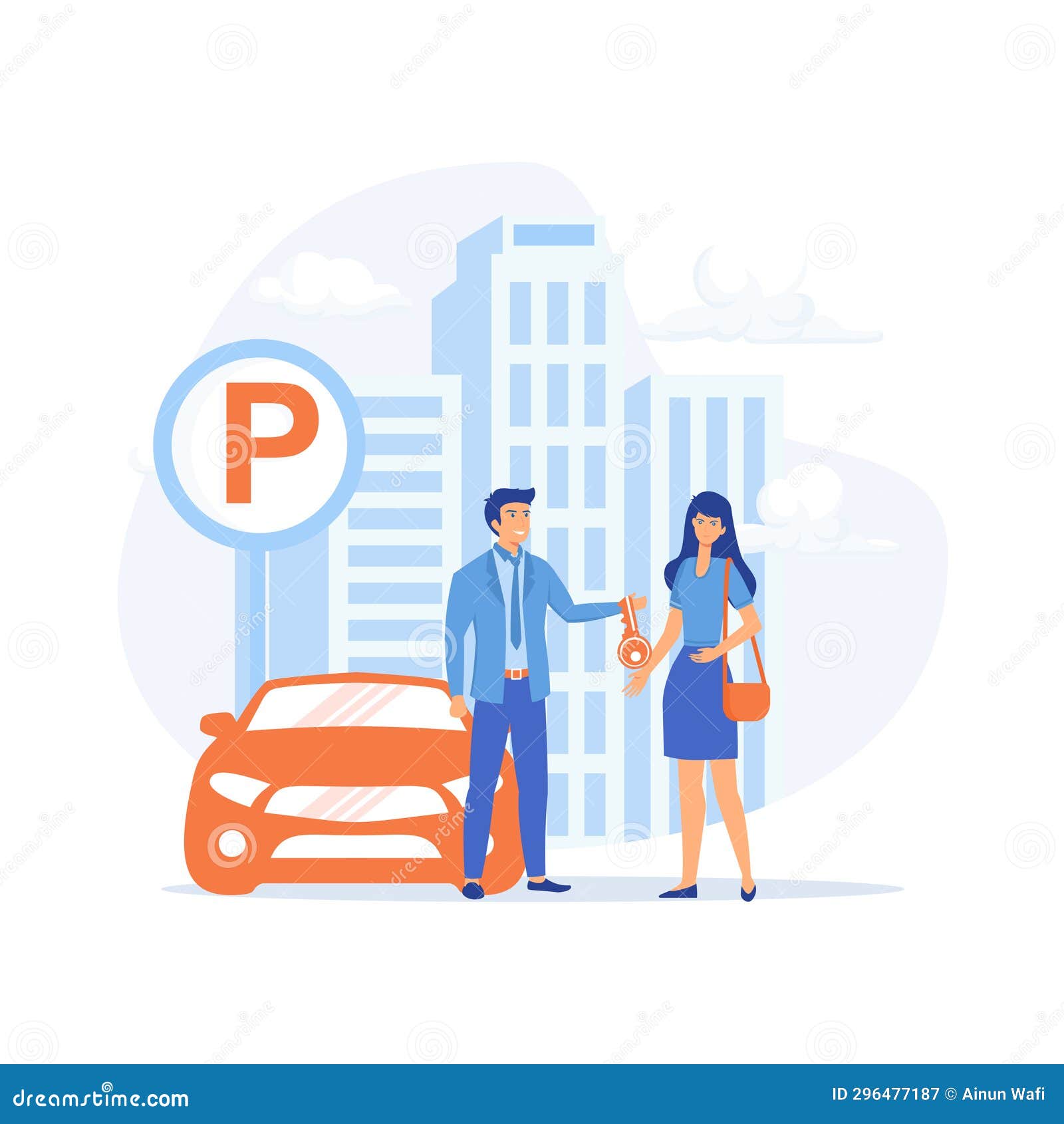 Valet Parking Service Isolated Cartoon Vector Illustrations. | CartoonDealer.com #258348817