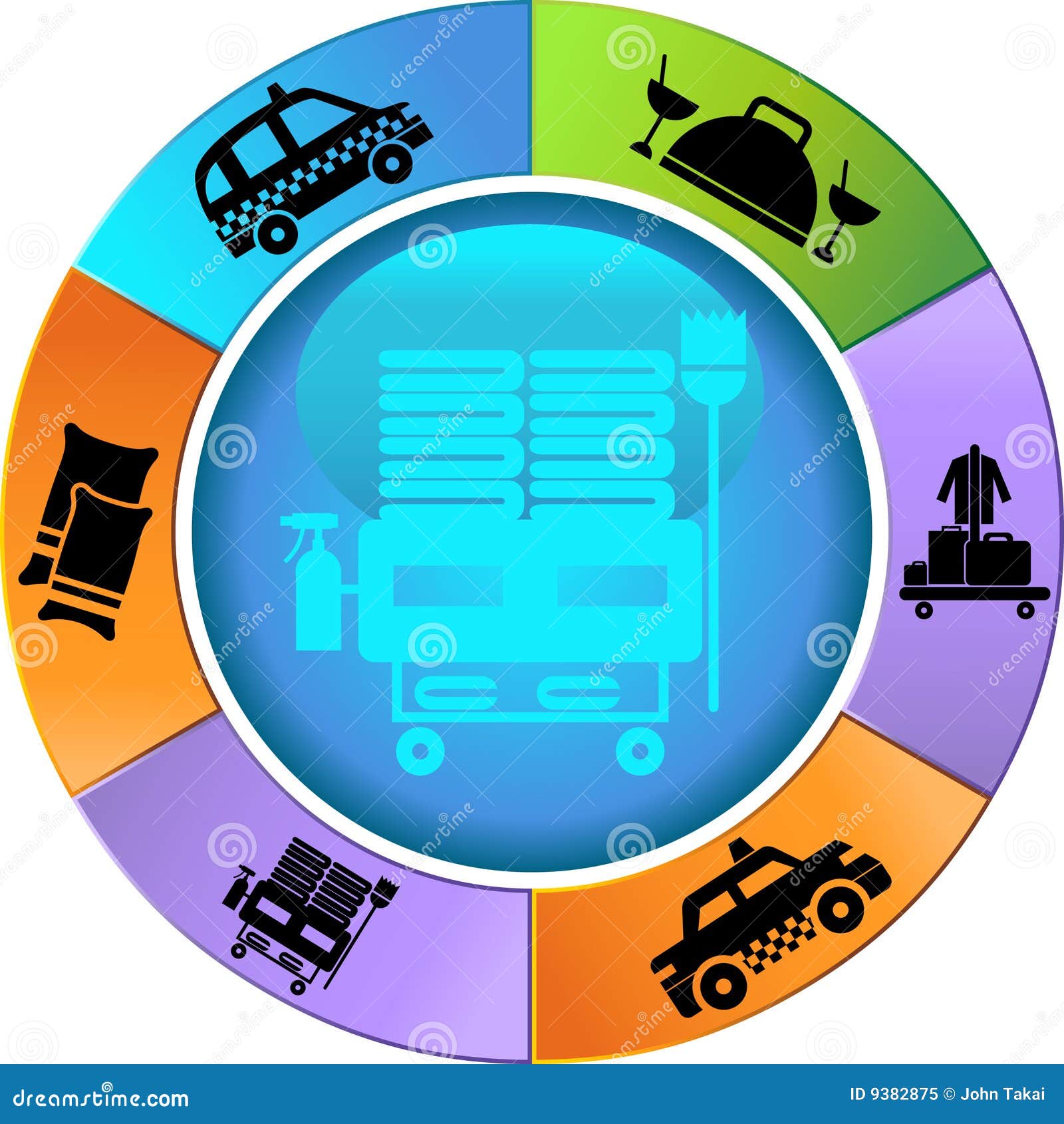 Hotel Service Wheel stock vector. Illustration of maid - 9382875