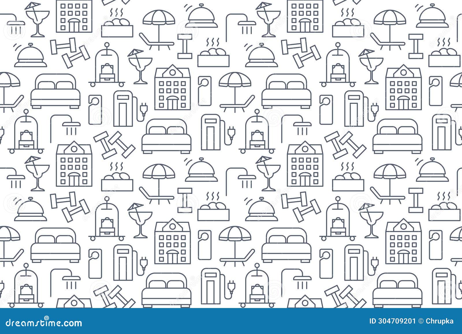 Hotel Services Seamless Pattern Stock Vector - Illustration of city ...