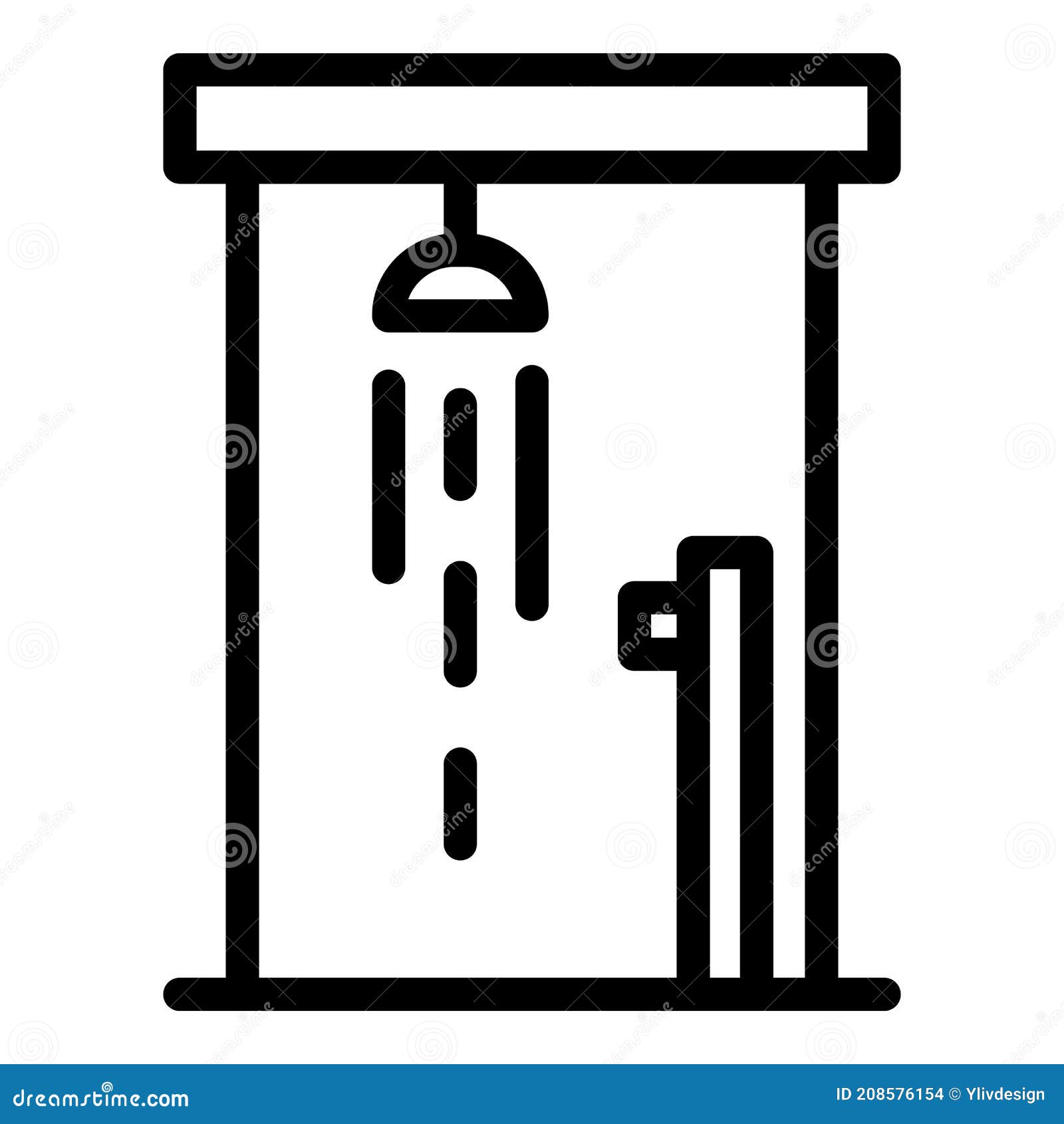 Hotel Shower Stall Icon, Outline Style Stock Vector - Illustration of ...
