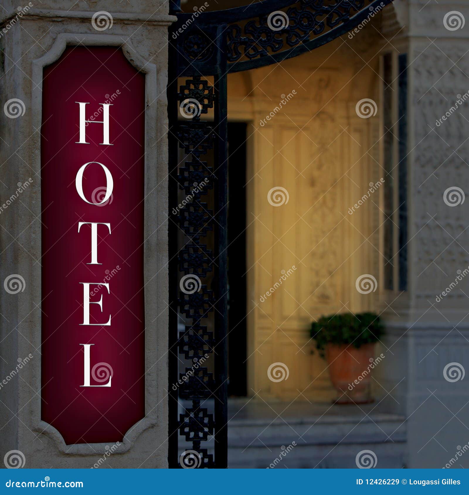 Hotel sign stock image. Image of accommodation, travel - 12426229