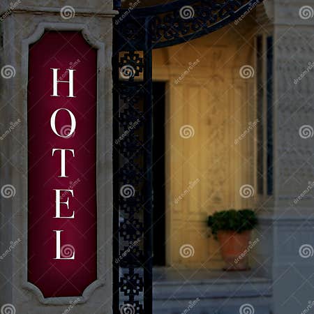 Hotel sign stock image. Image of accommodation, travel - 12426229