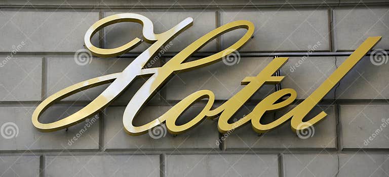 Hotel sign stock image. Image of handwriting, dusk, italian - 15906101