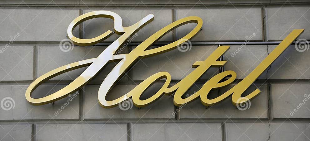 Hotel sign stock image. Image of handwriting, dusk, italian - 15906101