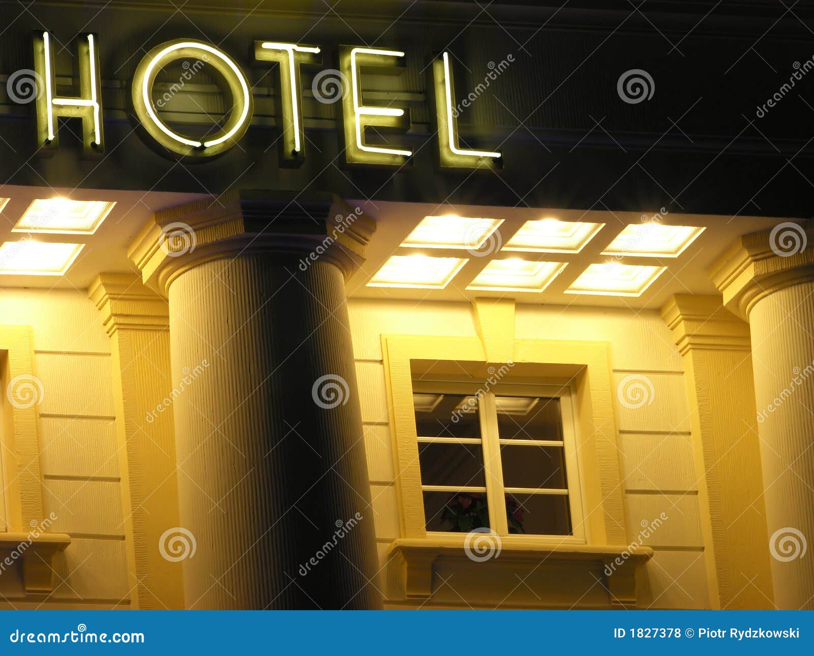 Hotel sign stock photo. Image of accommodation, illuminated - 1827378