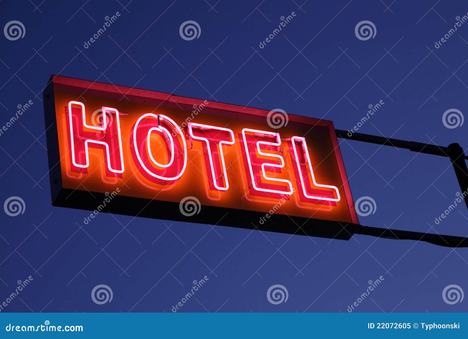 Hotel sign stock image. Image of travel, dusk, nightlife - 22072605