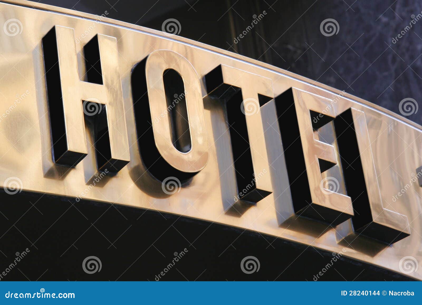 Hotel sign stock photo. Image of gold, sign, decoration - 28240144