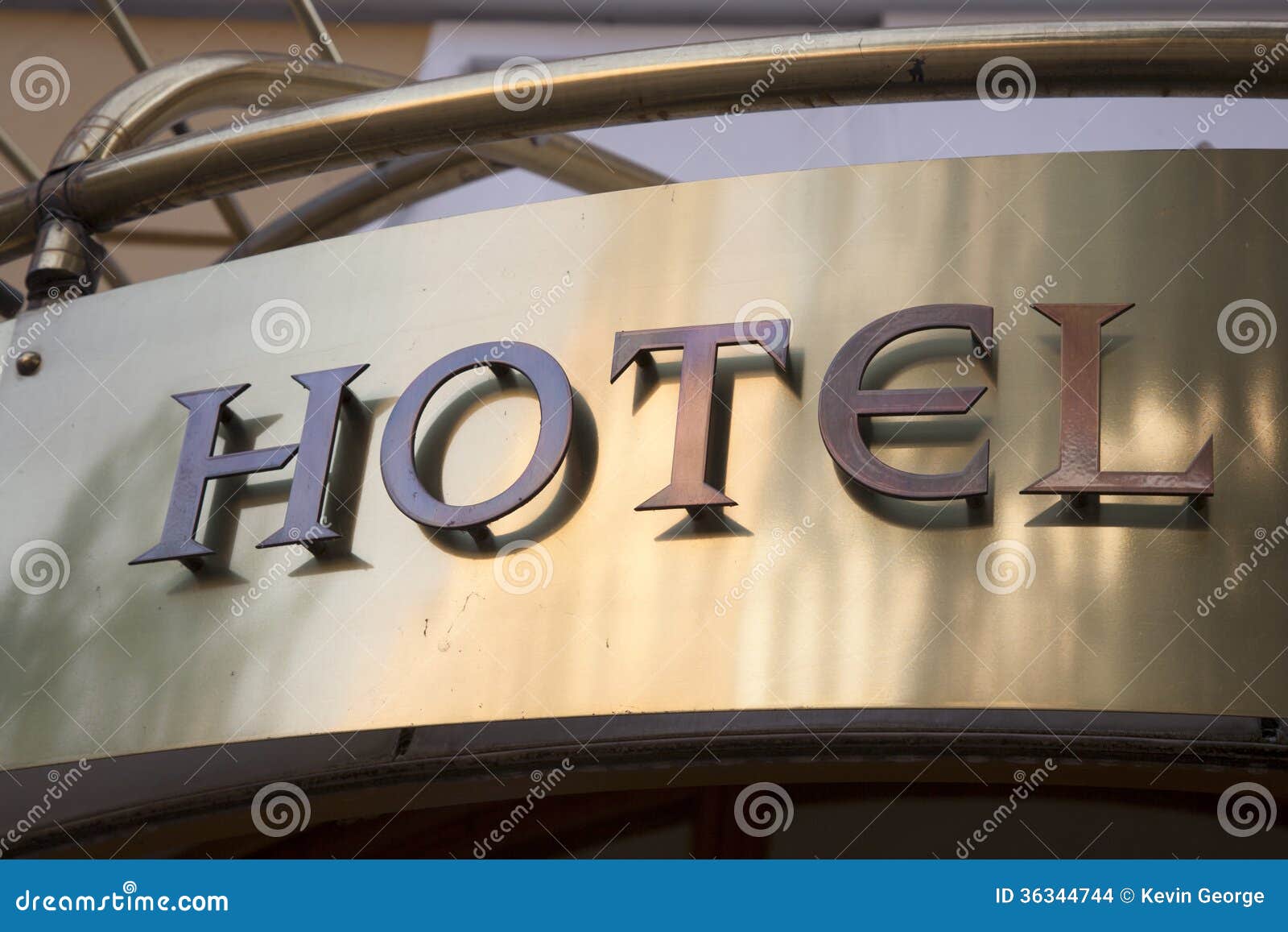 Hotel Sign stock photo. Image of travel, sign, gold, lodging - 36344744
