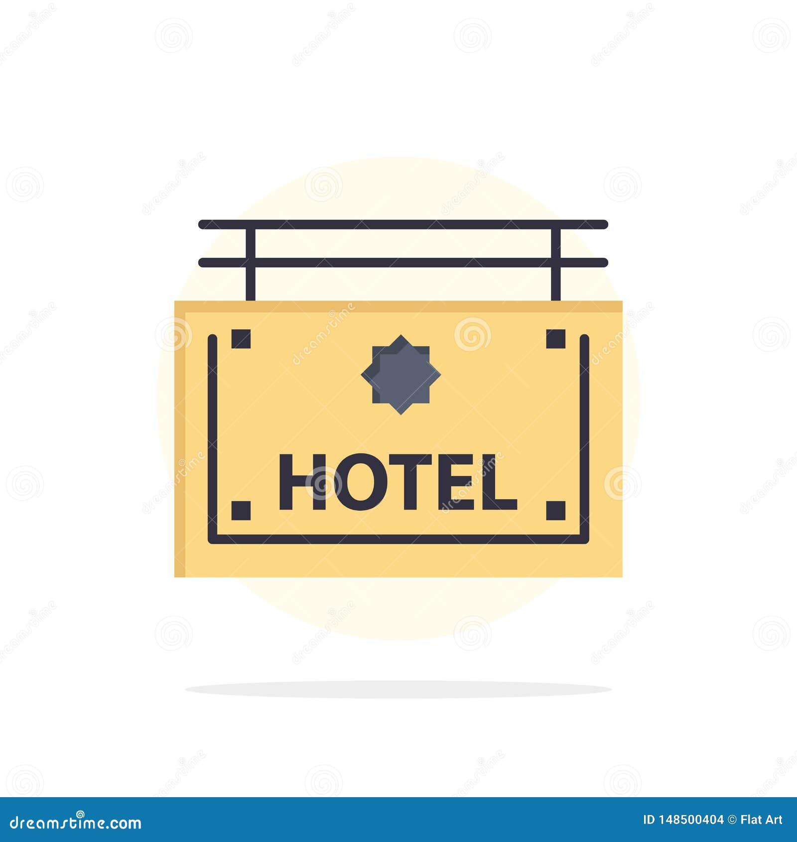 Hotel, Sign, Board, Direction Abstract Circle Background Flat Color ...