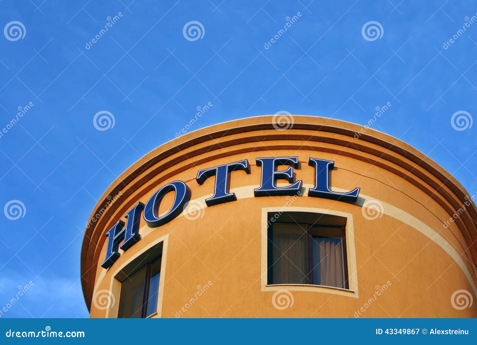 Hotel sign on building stock image. Image of trip, stay - 43349867