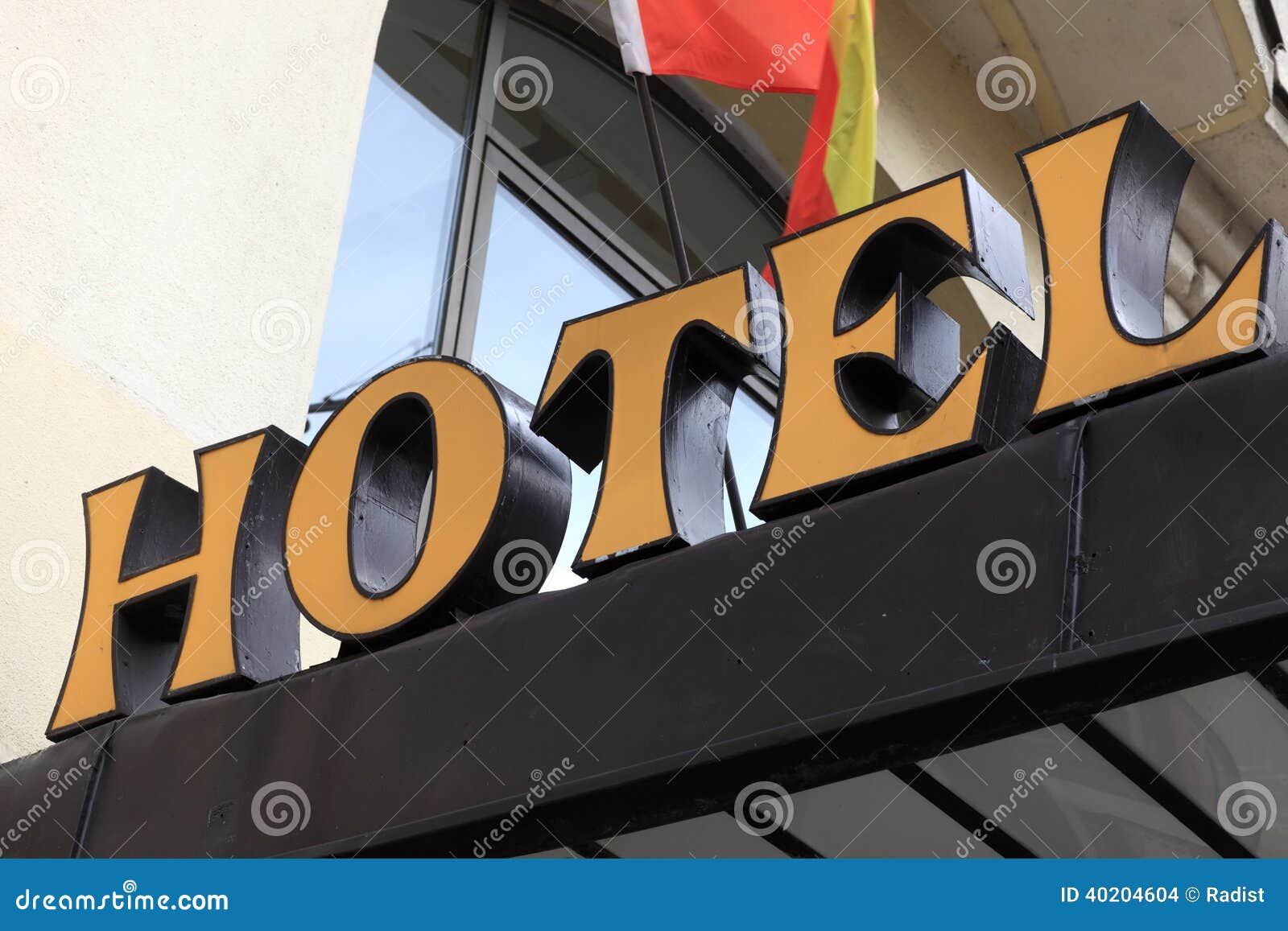 Hotel Signboard on the Wall Stock Photo - Image of advertisement ...