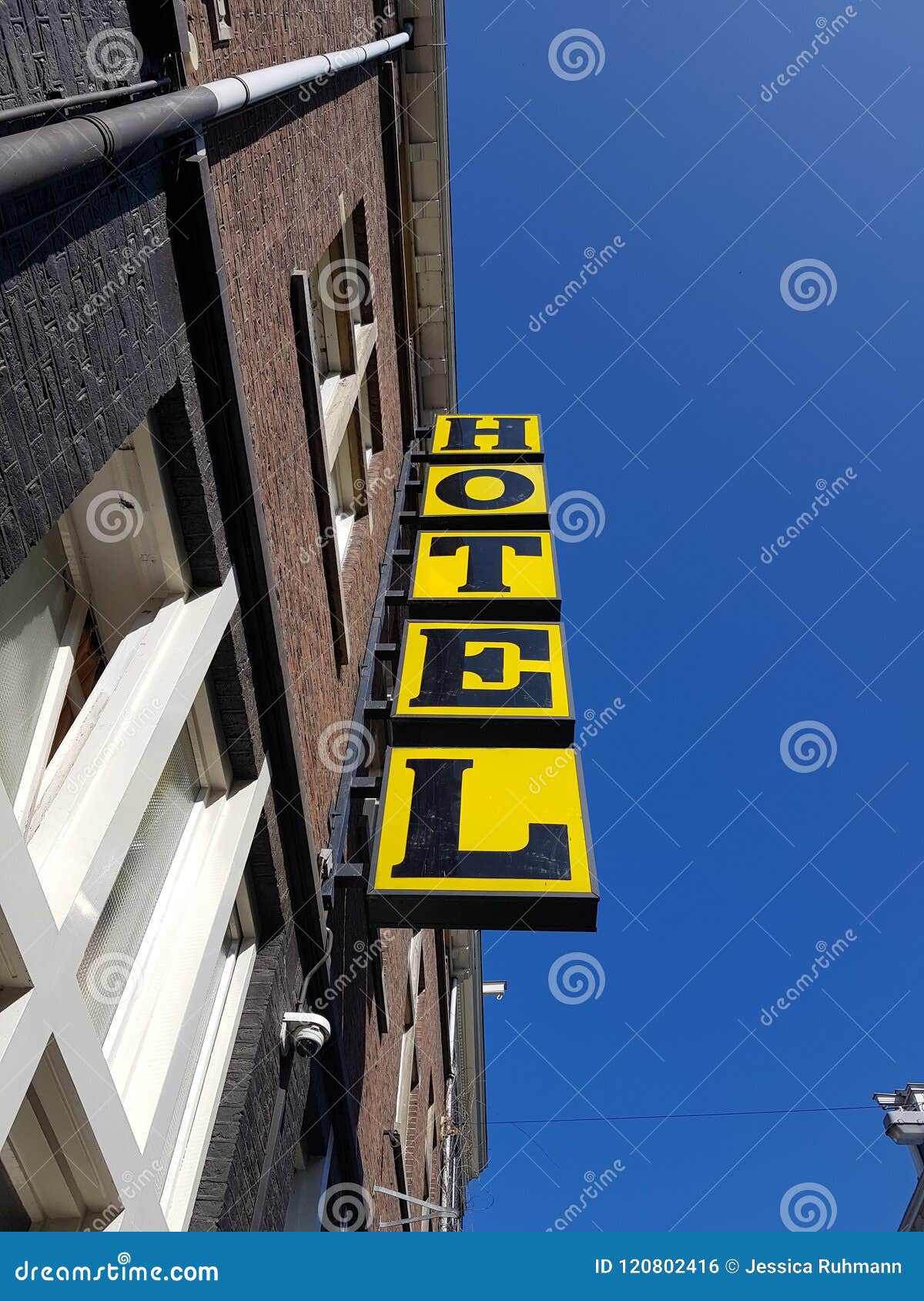 Hotel stock photo. Image of blue, hotel, yellow, nederlands - 120802416