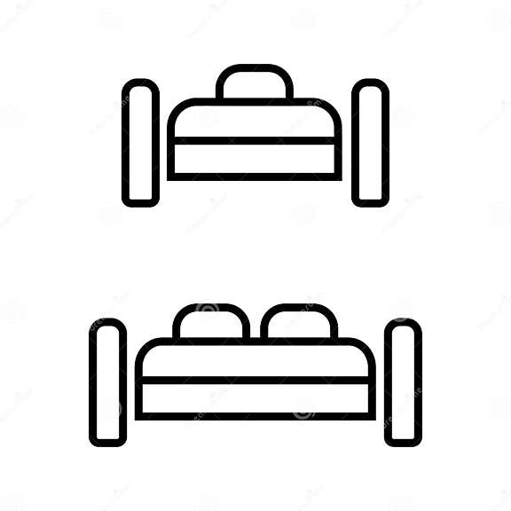 Hotel Single and Double Room Vector Icon. Stock Vector - Illustration ...