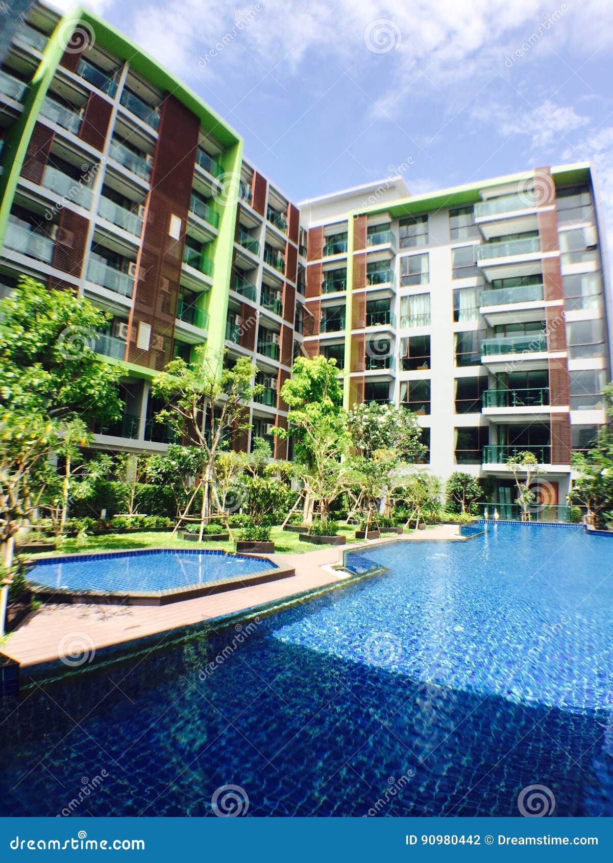 Hotel and sky stock photo. Image of blue, pool, leisure - 90980442