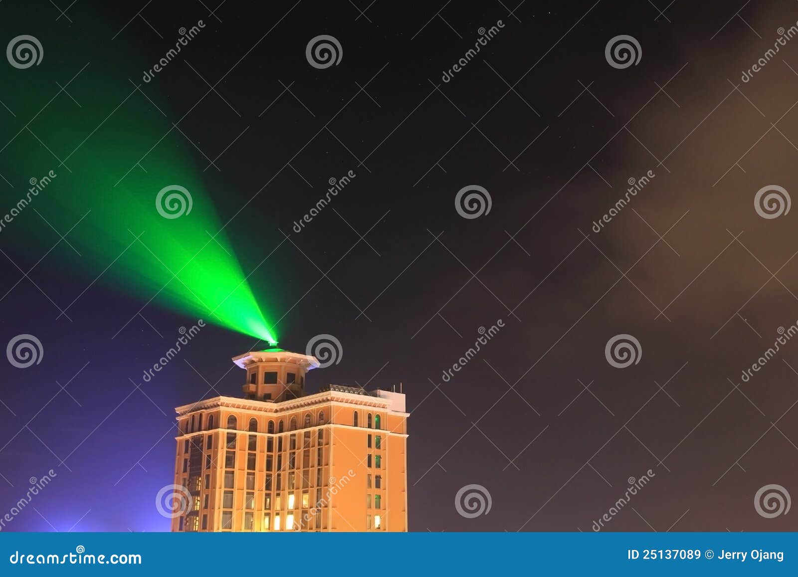 Hotel with Spotlight at Night Stock Image - Image of architecture ...