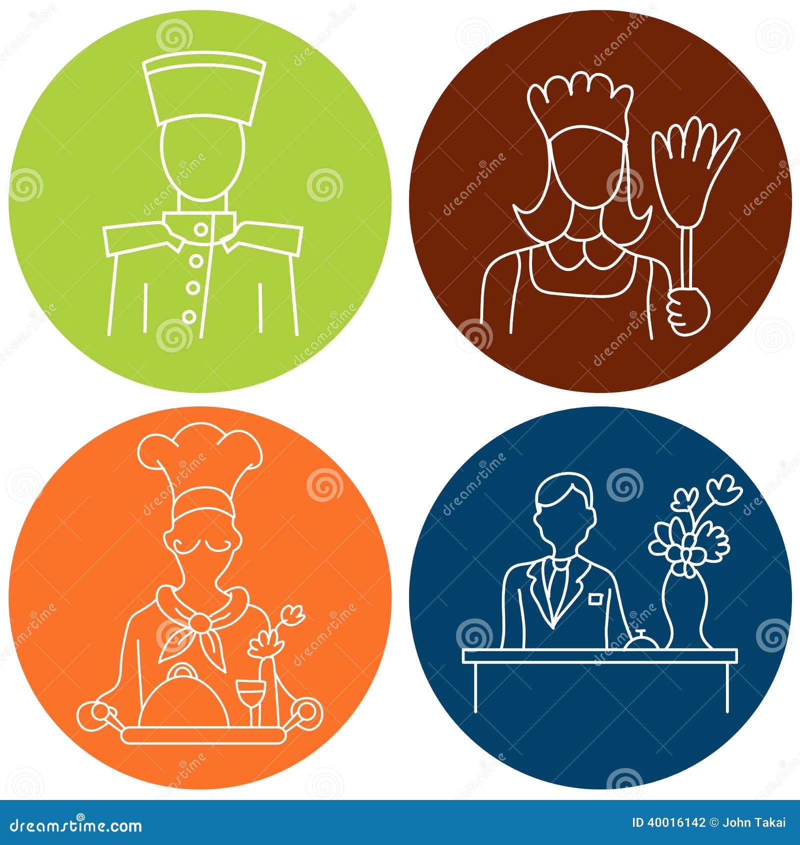 Hotel Staff Cartoon Set Vector Illustration | CartoonDealer.com #108229268