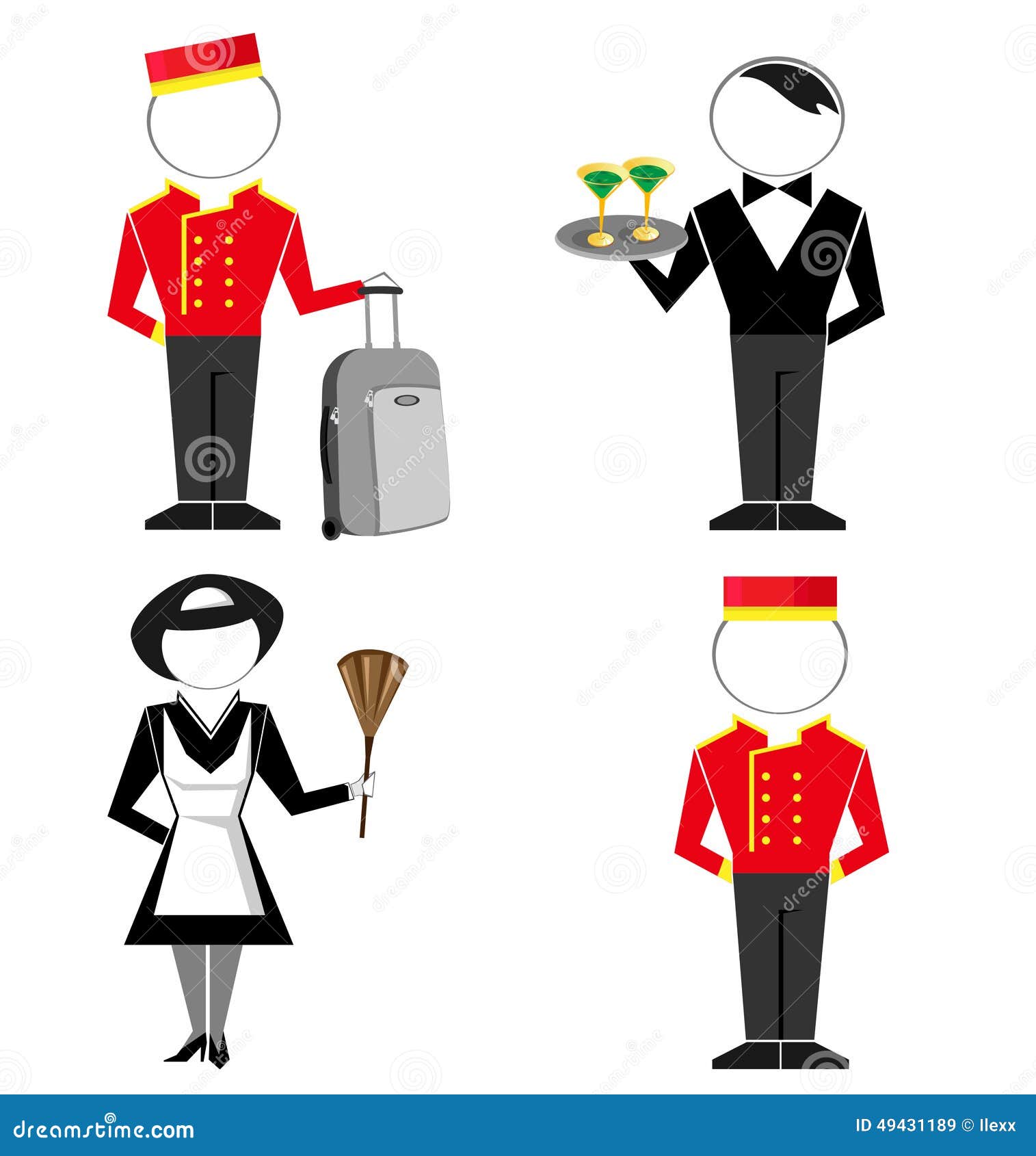 Hotel Staff Cartoon Set Vector Illustration | CartoonDealer.com #108229268