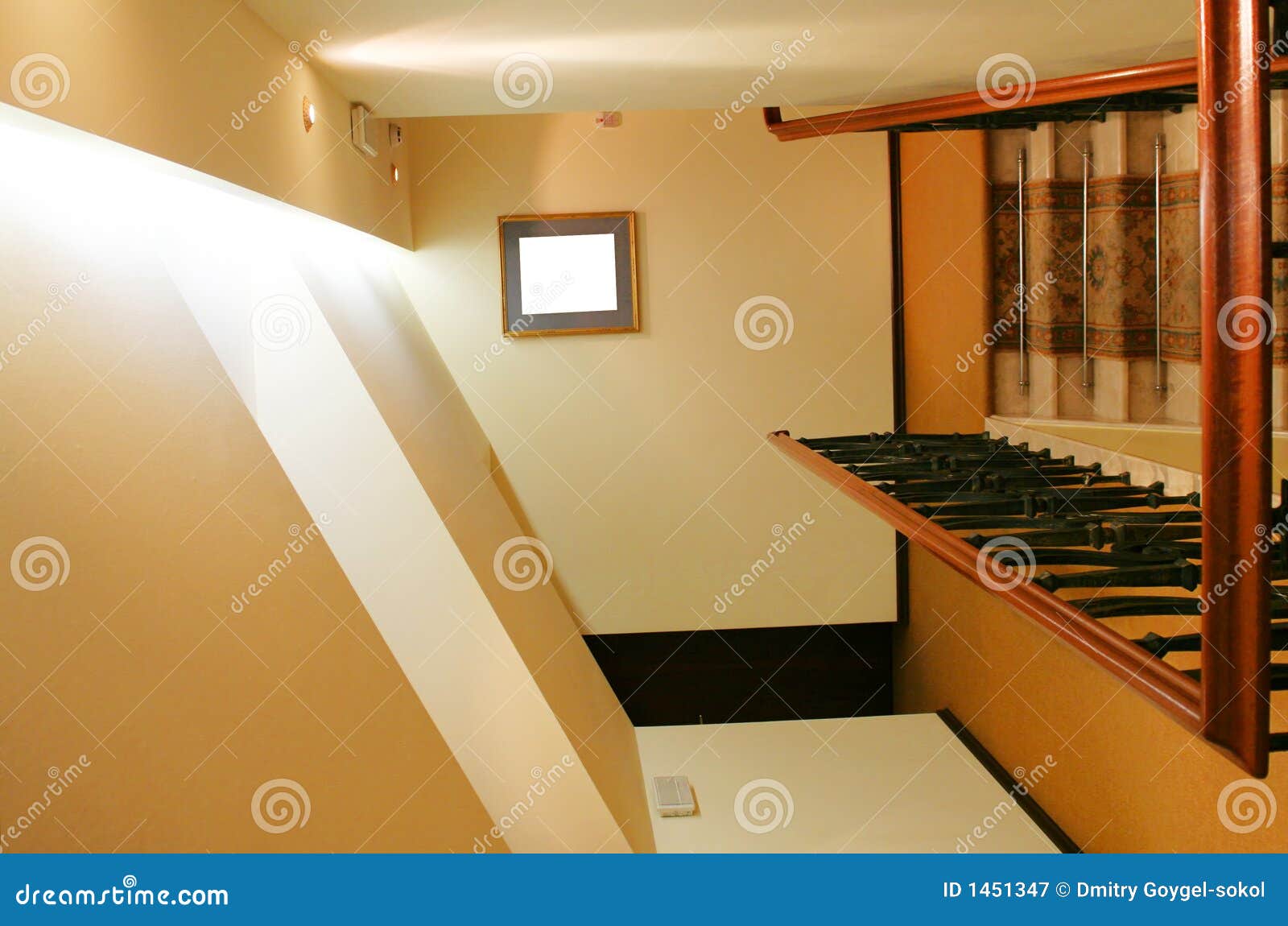 Hotel staircase to attic stock image. Image of motel, spotlights - 1451347