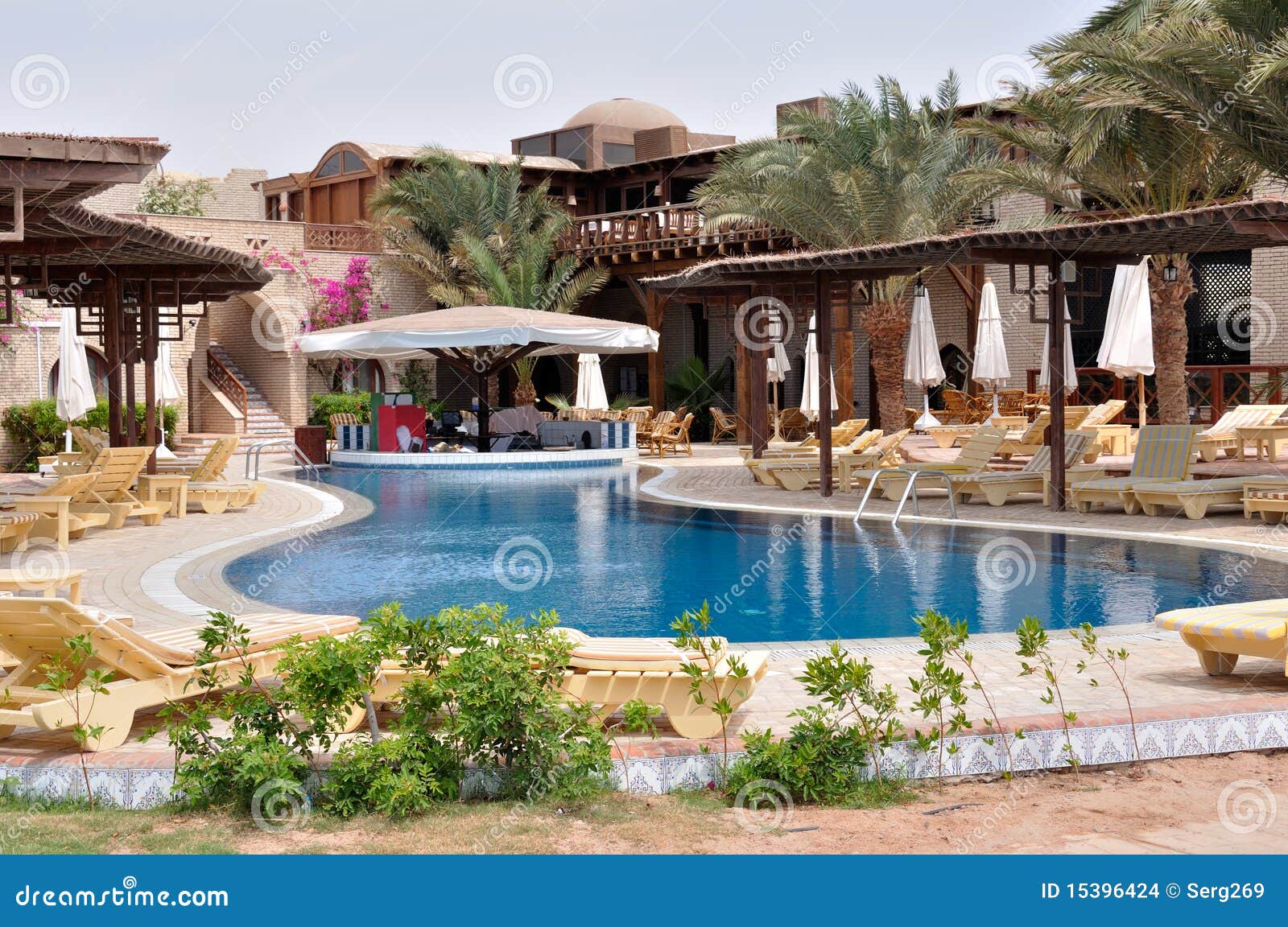 Hotel Swimming Pool in the Back Yard Stock Photo - Image of beauty ...