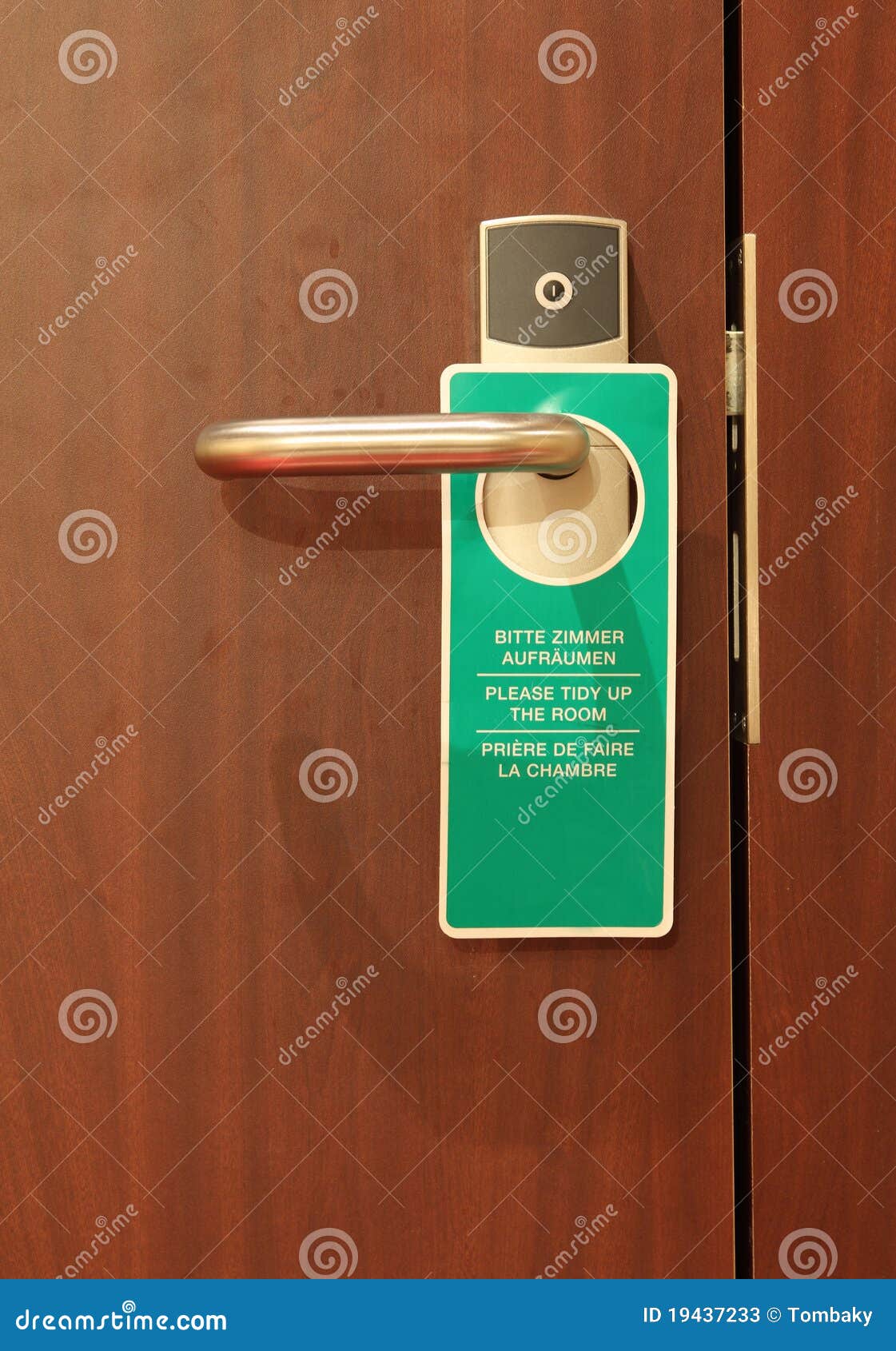Hotel tag, clean up. stock image. Image of concept, instructions - 19437233