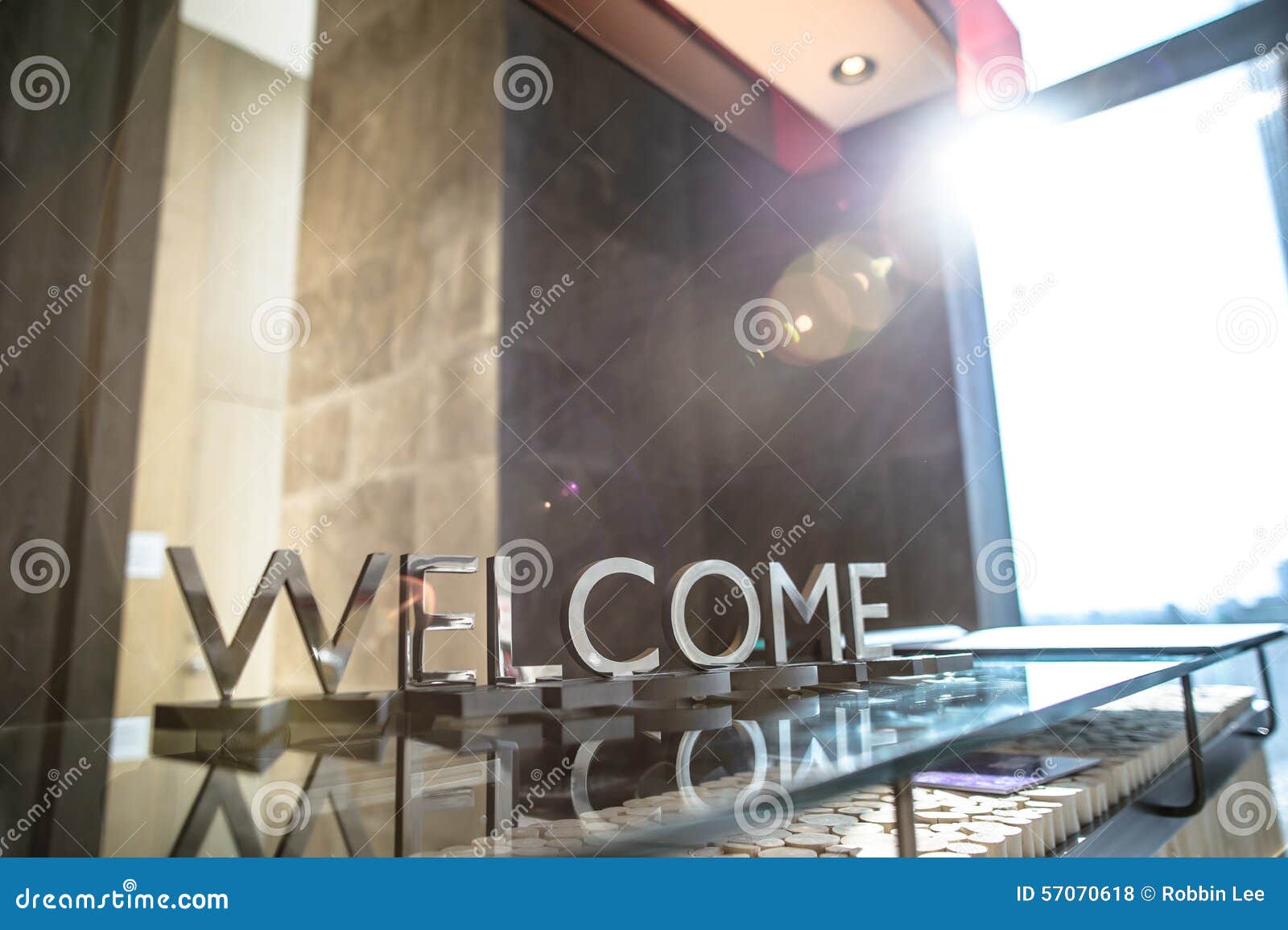 Hotel Welcome with Signs in English. Stock Photo - Image of robbin ...