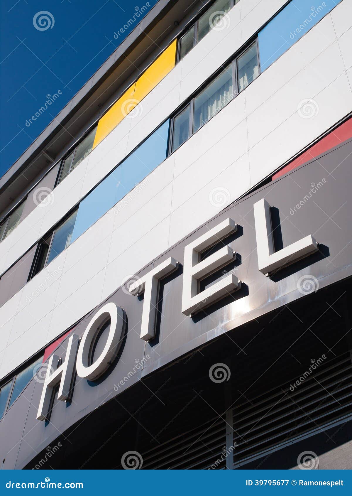 Hotel Word in the Facade of a Hotel Stock Image - Image of signs ...