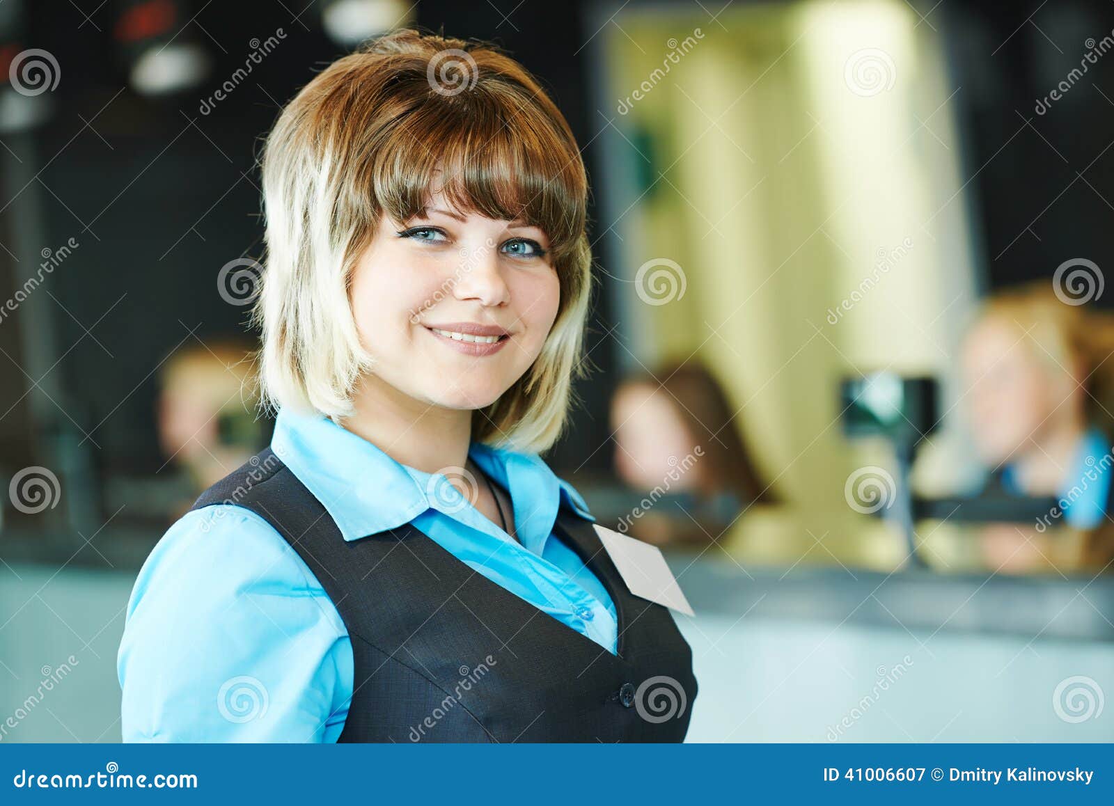 Hotel worker on reception stock image. Image of cheerful - 41006607