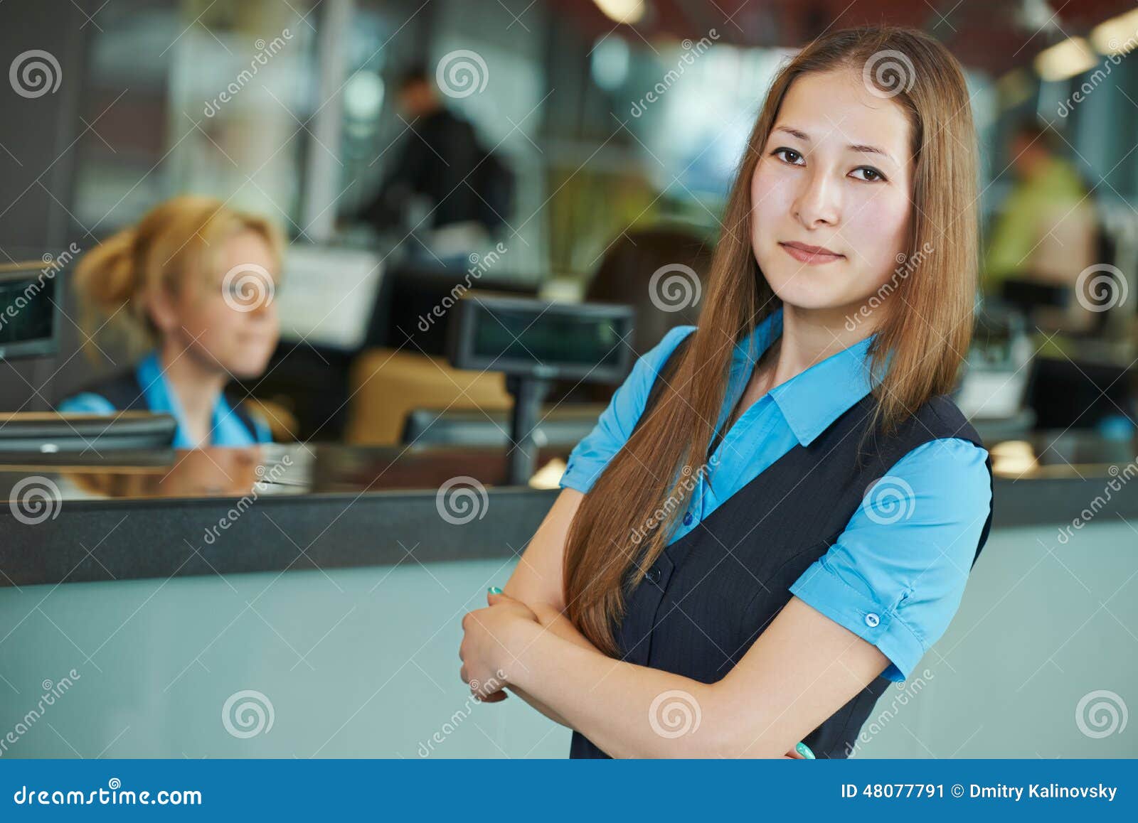 Hotel worker on reception stock image. Image of business - 48077791