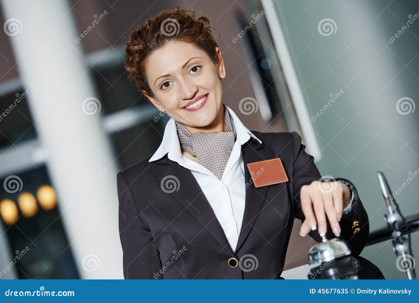 Hotel worker on reception stock image. Image of arrival - 45677635