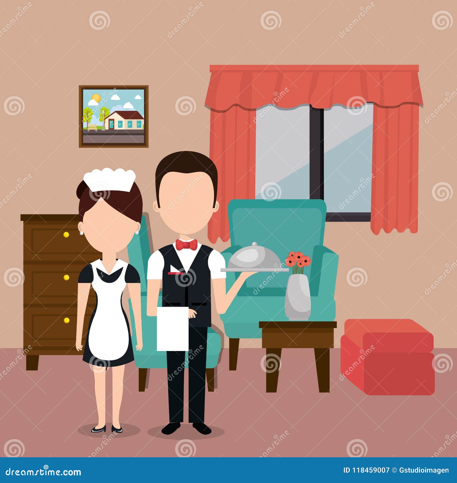 Hotel Workers Avatars Characters Stock Vector - Illustration of male ...