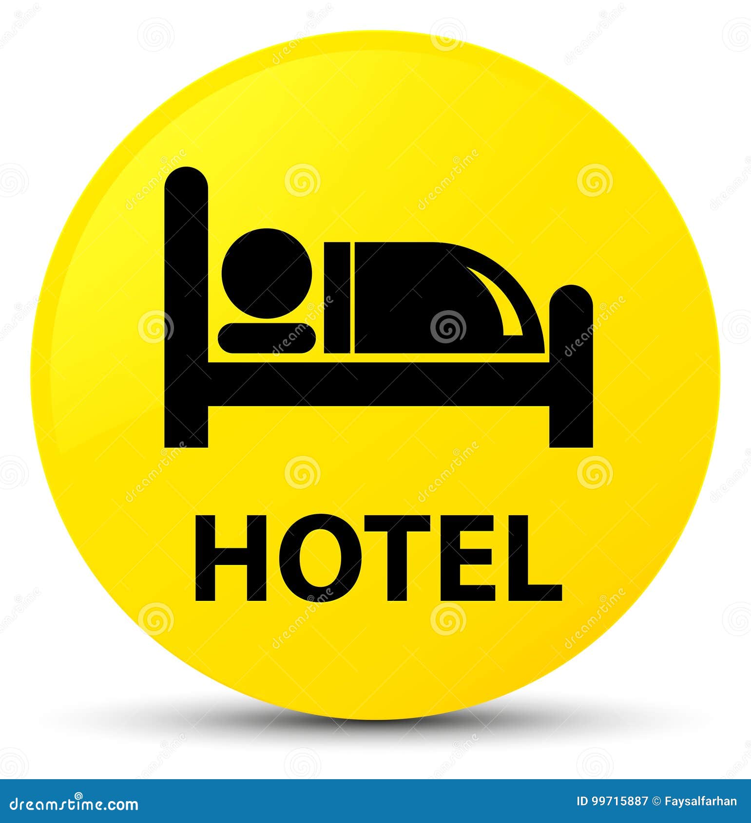 Hotel yellow round button stock illustration. Illustration of yellow ...