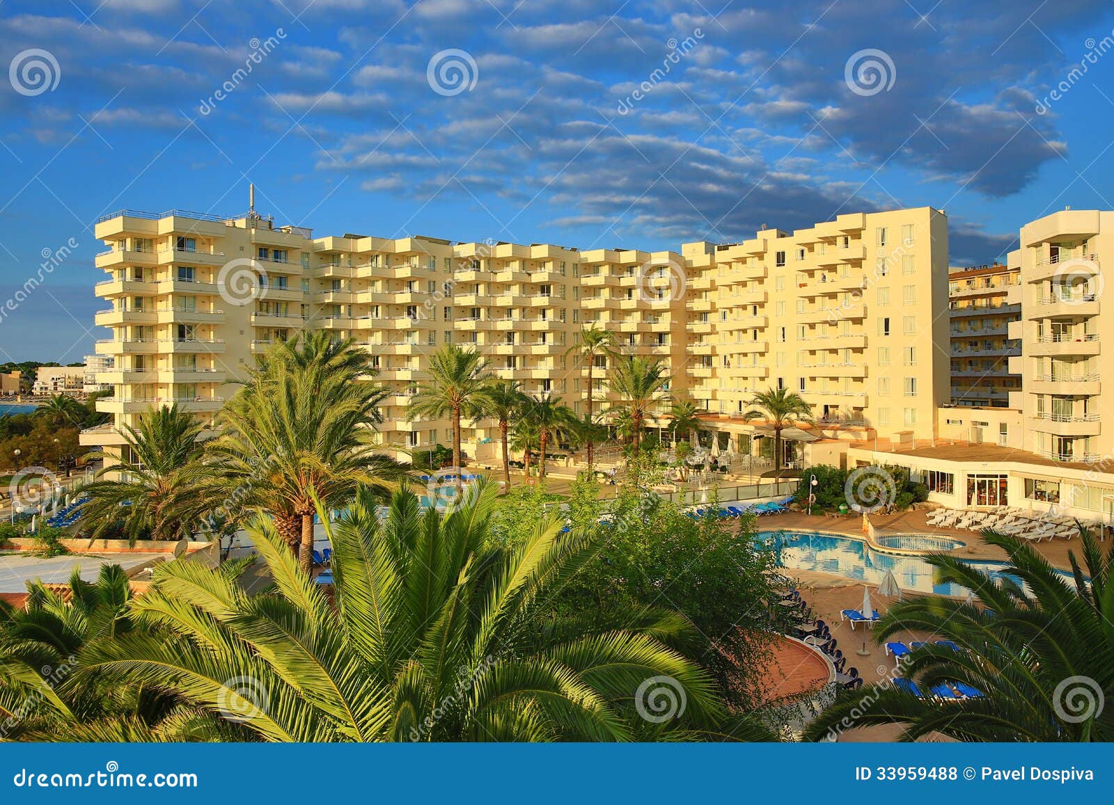 Hotels in the Sa Coma, Majorca, Spain Stock Photo - Image of beauty ...