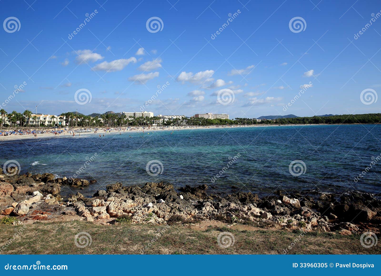 Hotels in the Sa Coma, Majorca, Spain Stock Image - Image of island ...