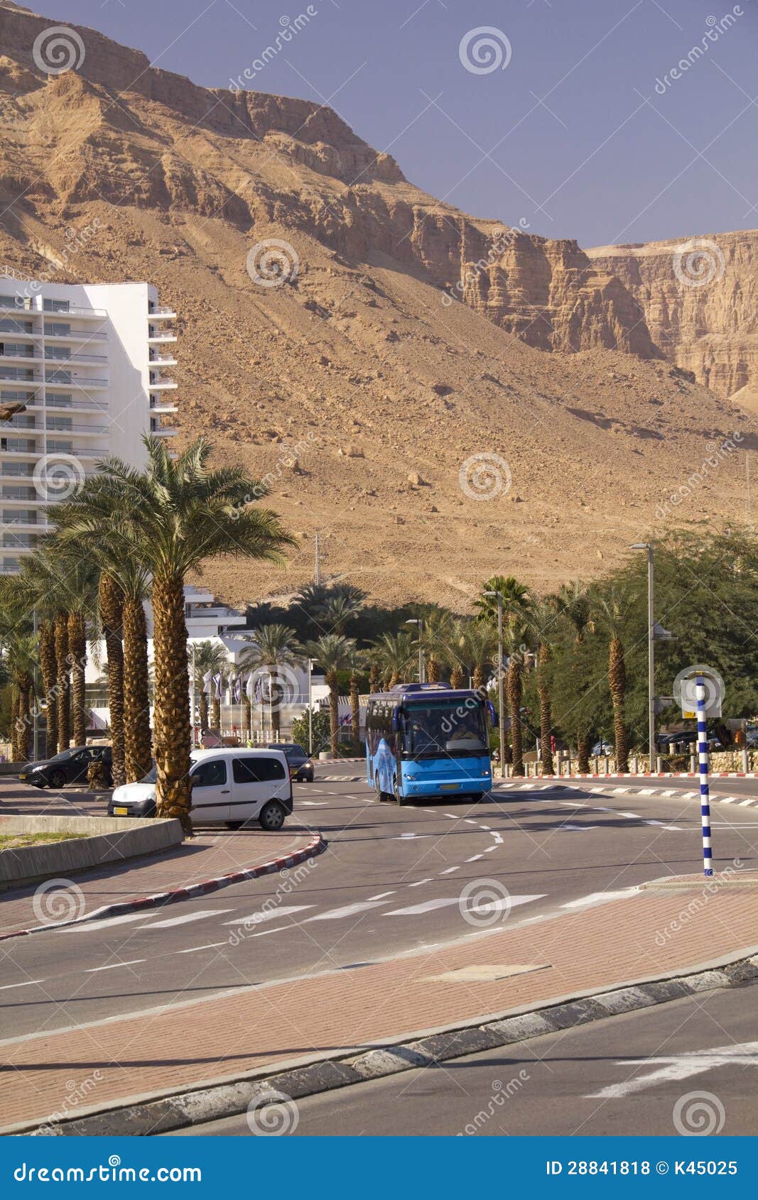 Hotels Surrounded by Mountains and Desert.Ein Boke Stock Photo - Image ...