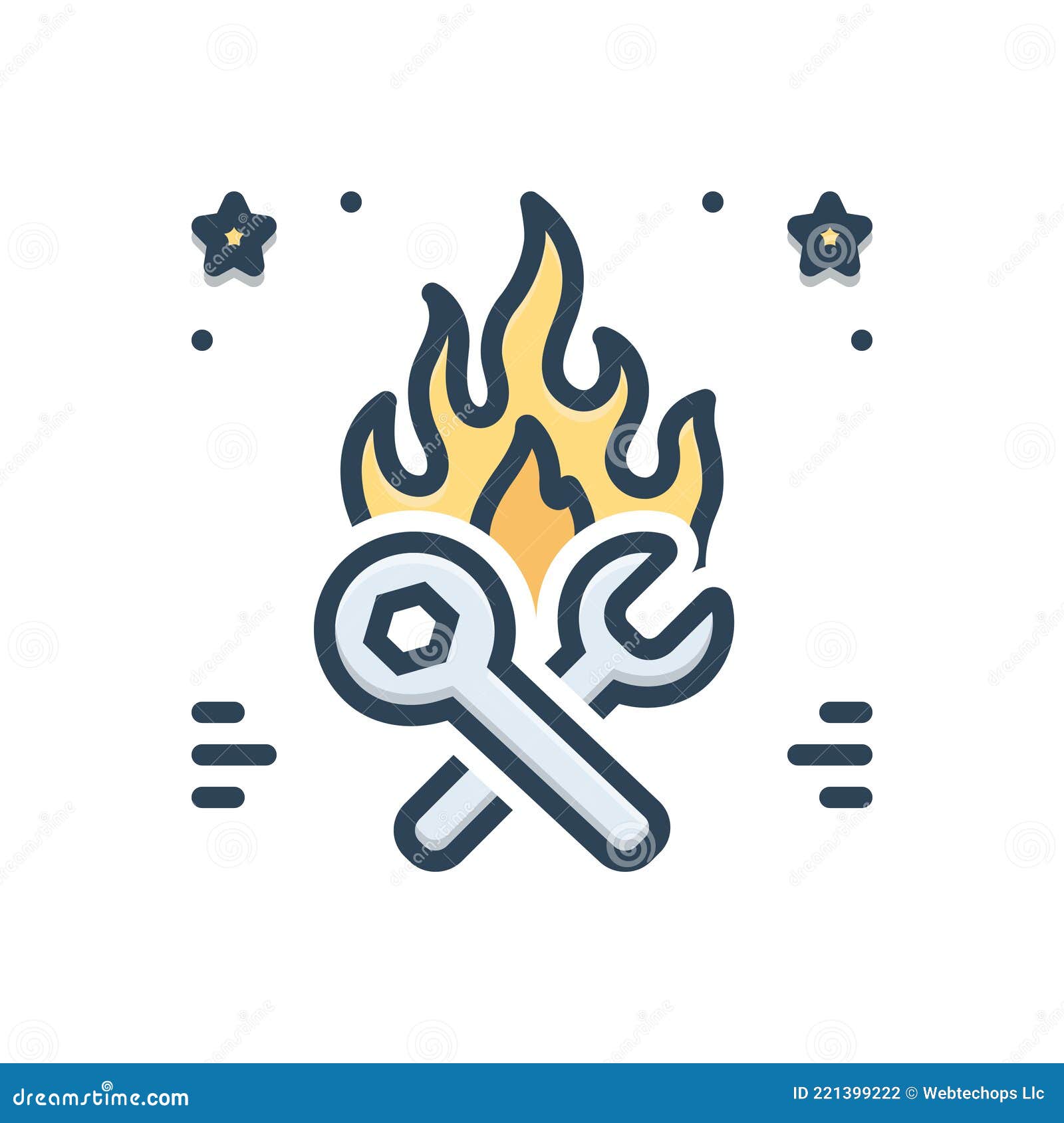 Color Illustration Icon for Hotfix, Quick Fix and Fire Stock ...