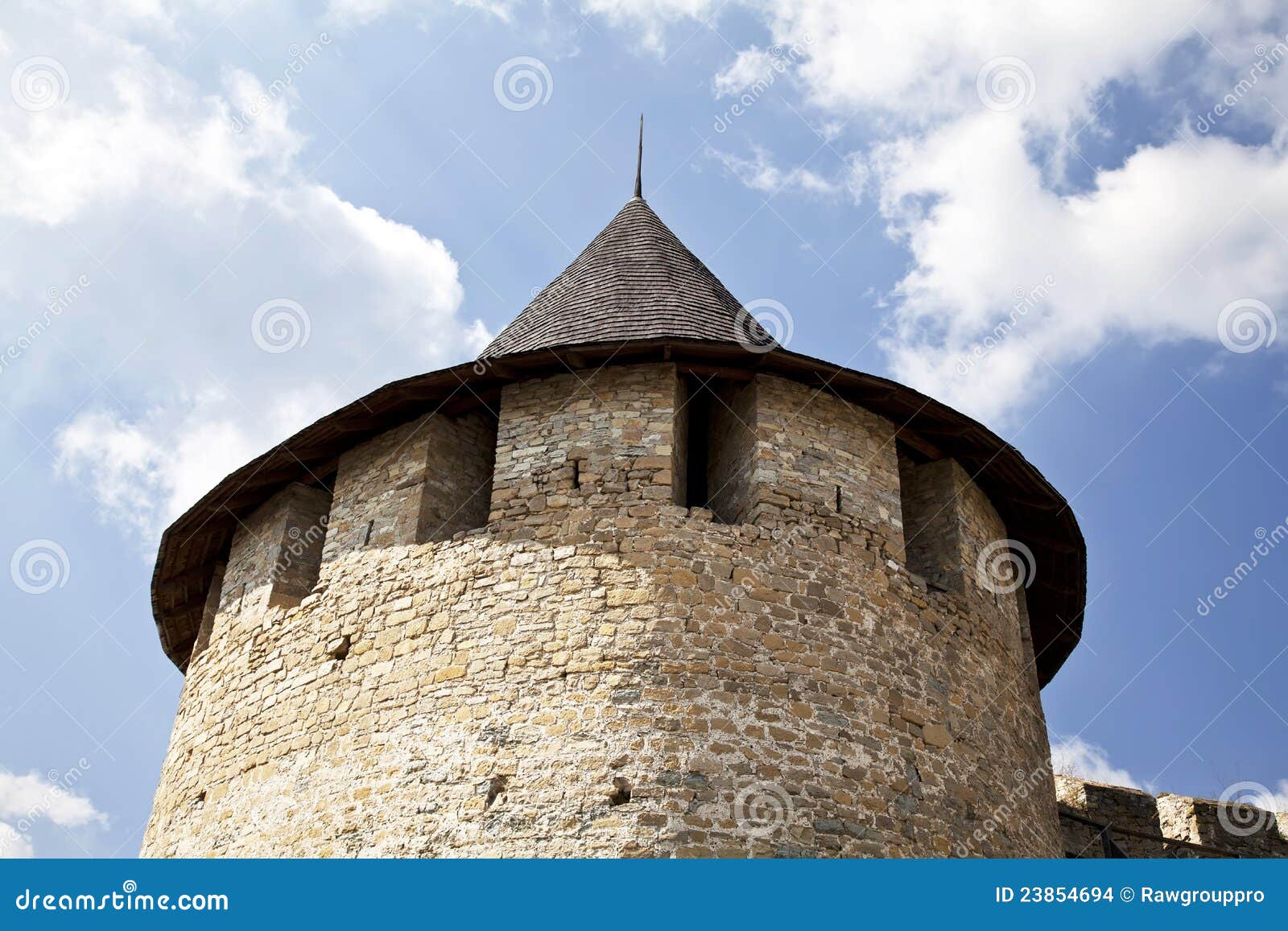 Hotin catle tower stock photo. Image of blue, architecture - 23854694