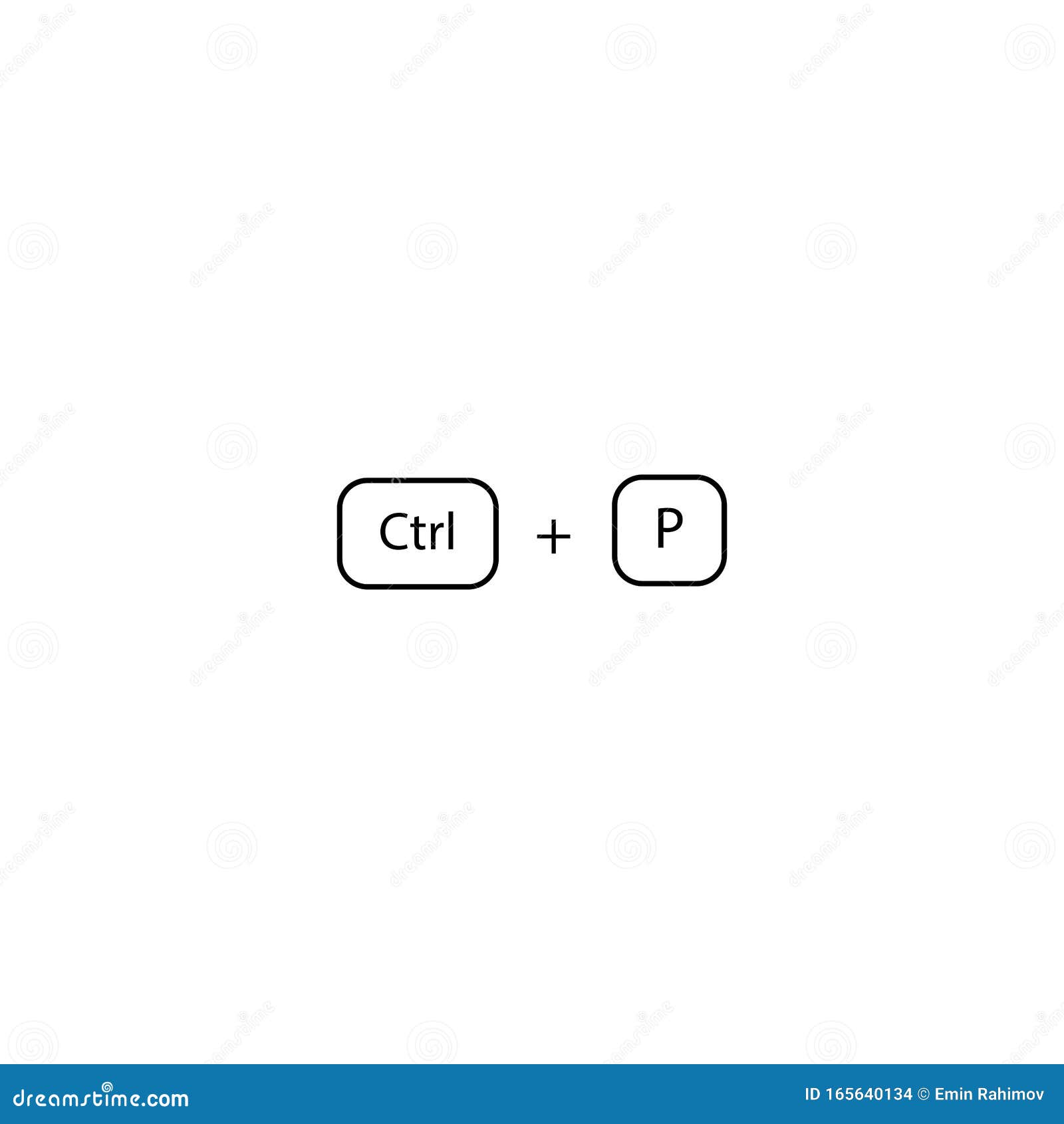 Hotkey-Kombination Strg + P-Zeichen Druckzeichen Stock Abbildung ...