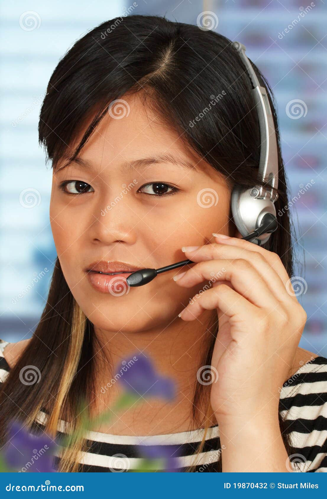 Hotline Assistant on the Phone Stock Photo - Image of microphone ...