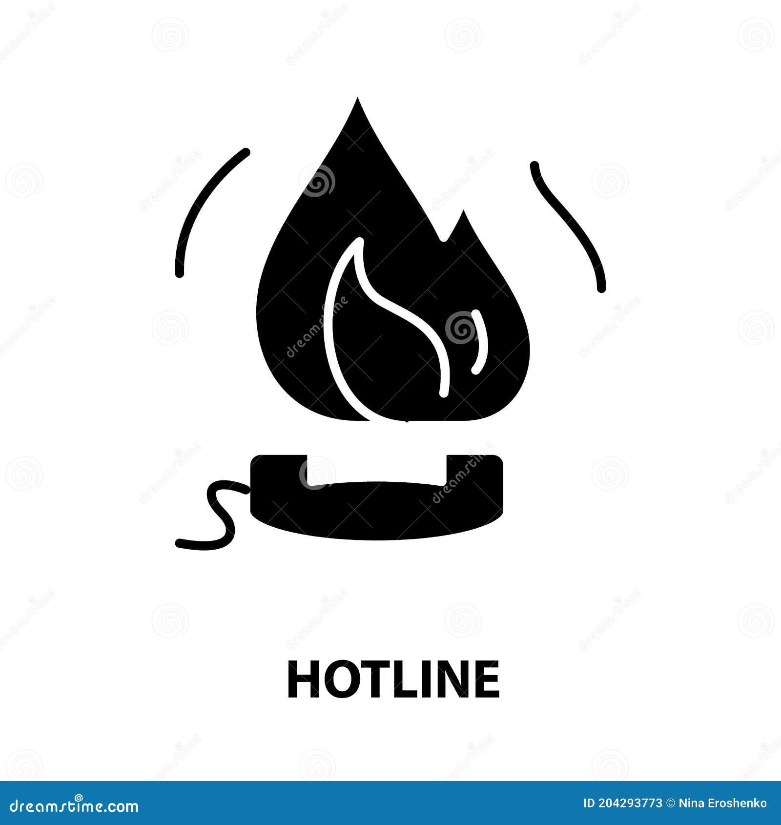 Hotline Icon, Black Vector Sign with Editable Strokes, Concept ...