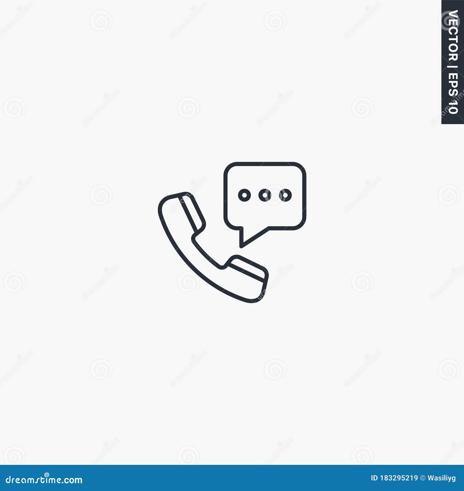 Hotline, Linear Style Sign for Mobile Concept and Web Design Stock ...